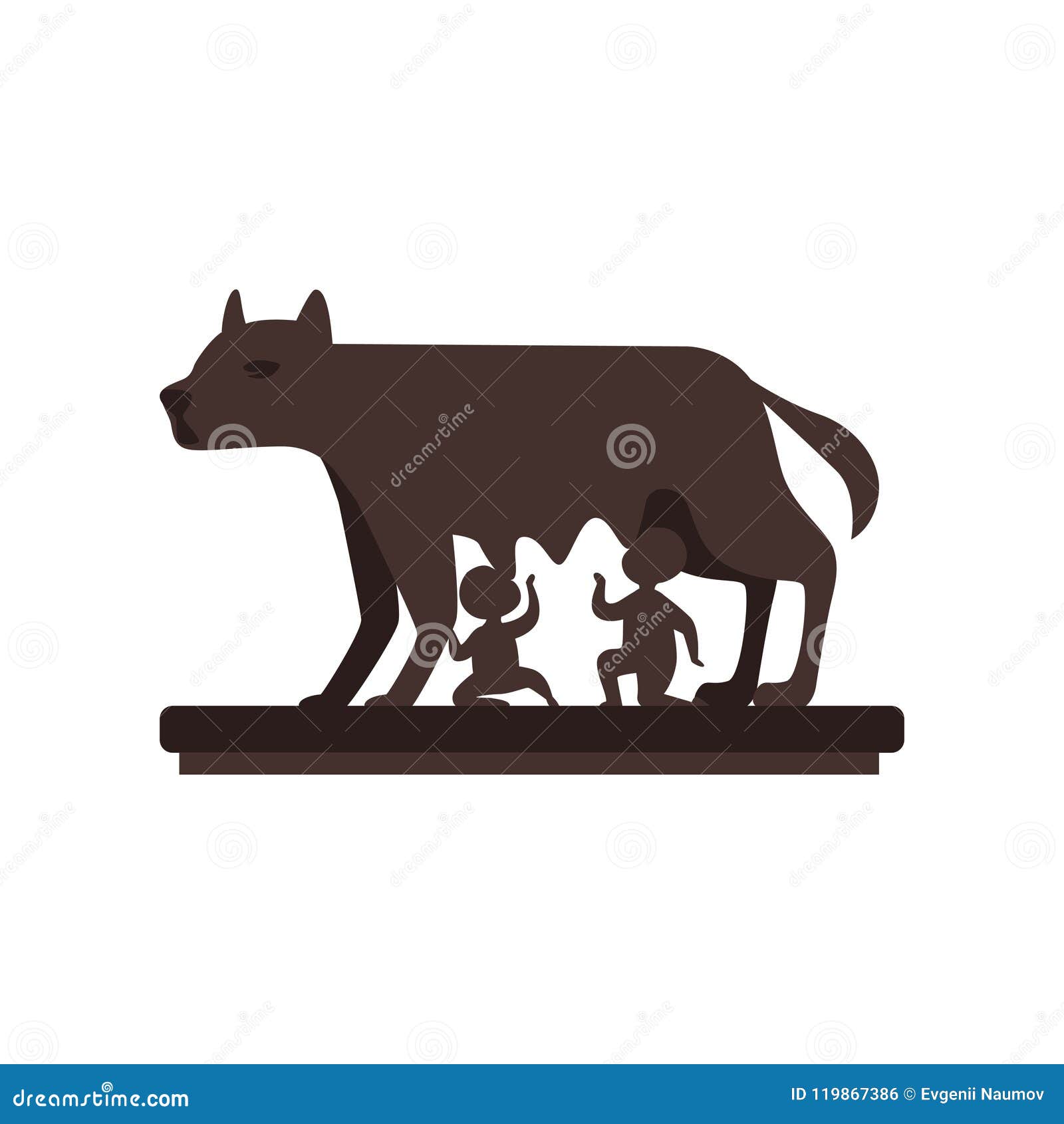 Capitoline Wolf. Rome City Symbol. She-wolf T Beautiful Hand Drawn ...