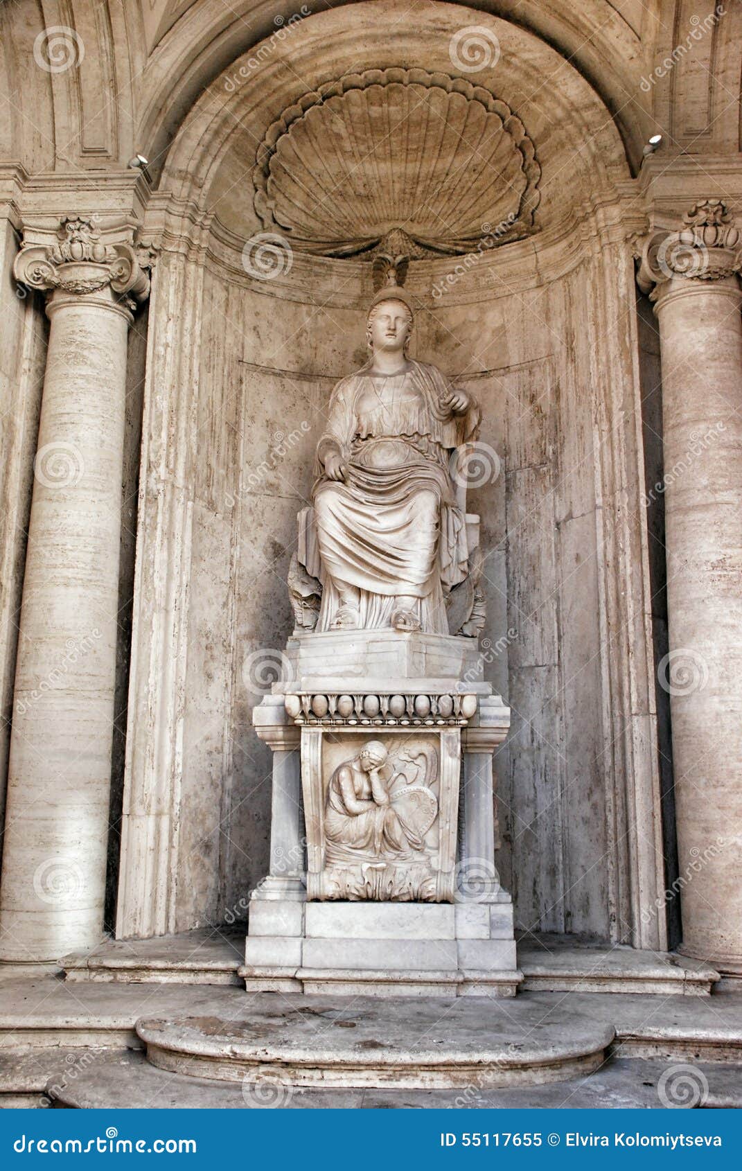 Colossal Statue of Sitting Rome: Cesi Roma Stock Image - Image of ...