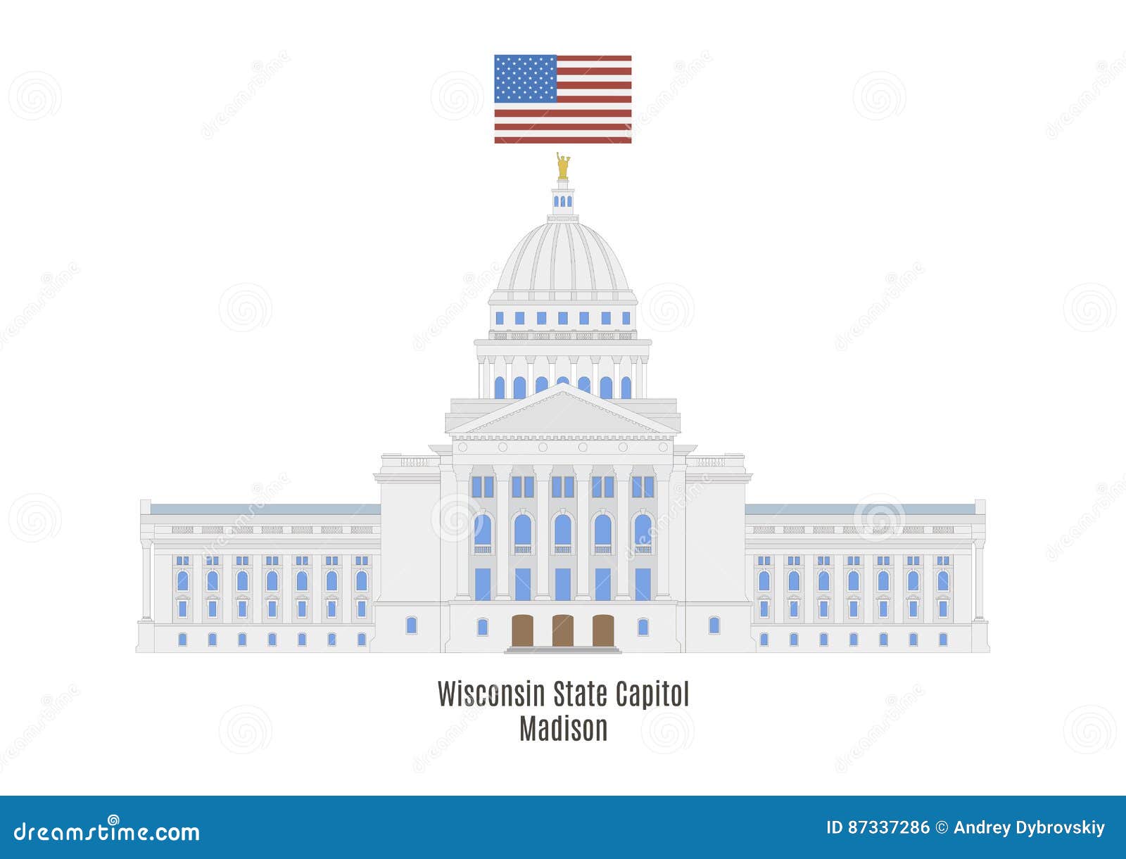 Capitolio Del Estado De Wisconsin, Madison Ilustración del Vector ...