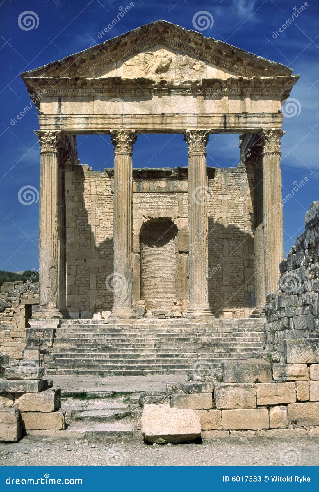 The Capitolium of Dougga stock image. Image of ancient - 6017333