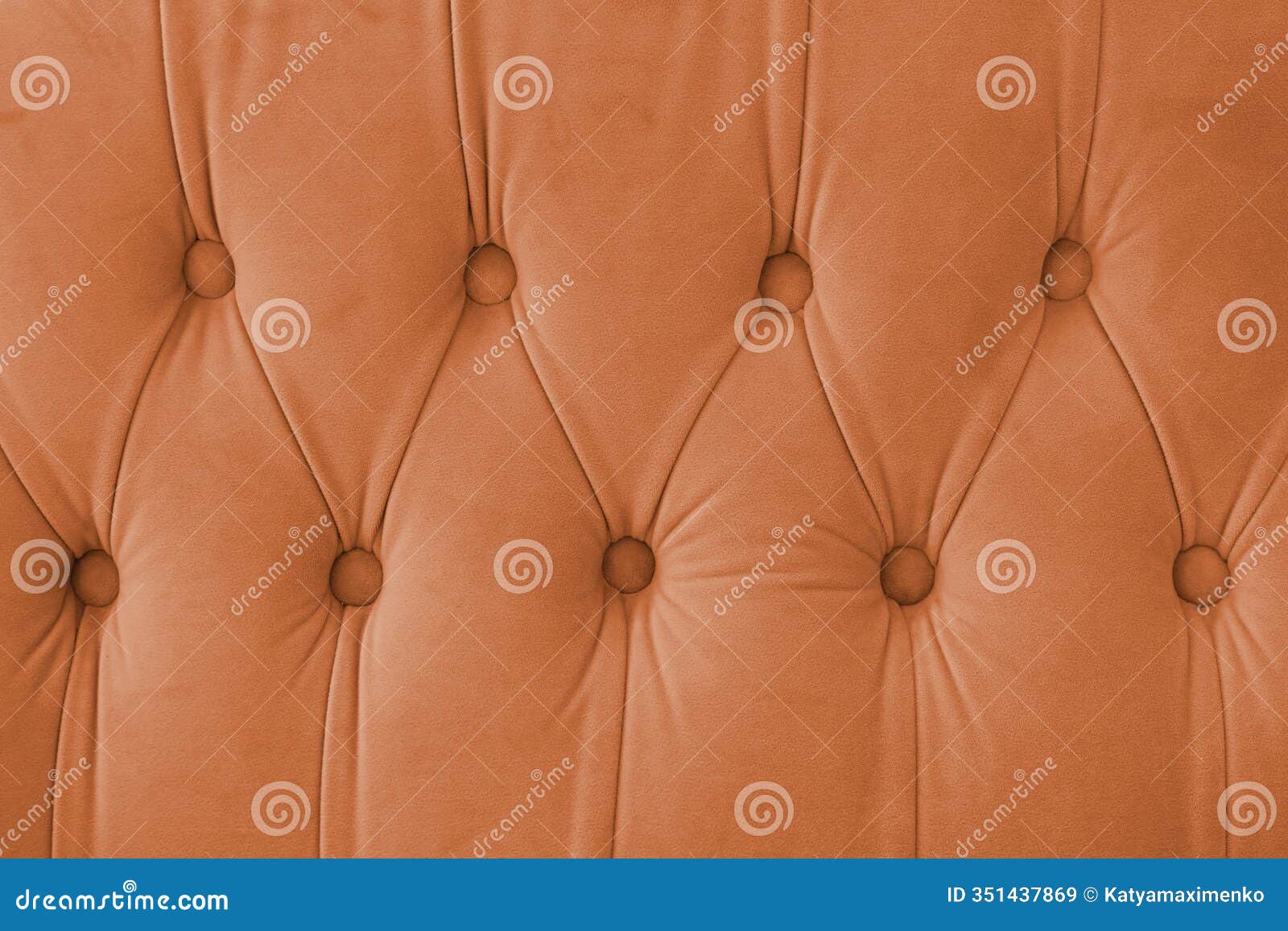 Capitone, Chesterfield Style Suede Fabric Texture, Orange Diamond ...