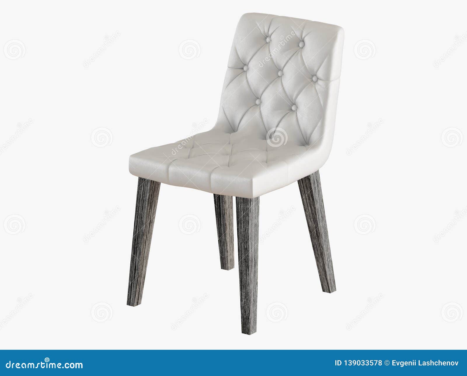 Capitone White Chair Front View 3d Rendering Stock Illustration ...
