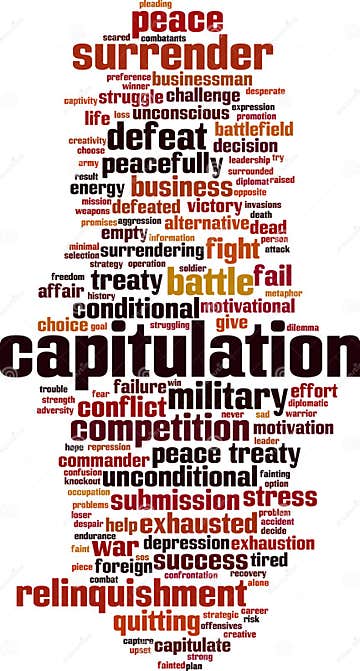 Capitulation word cloud stock vector. Illustration of motivation ...