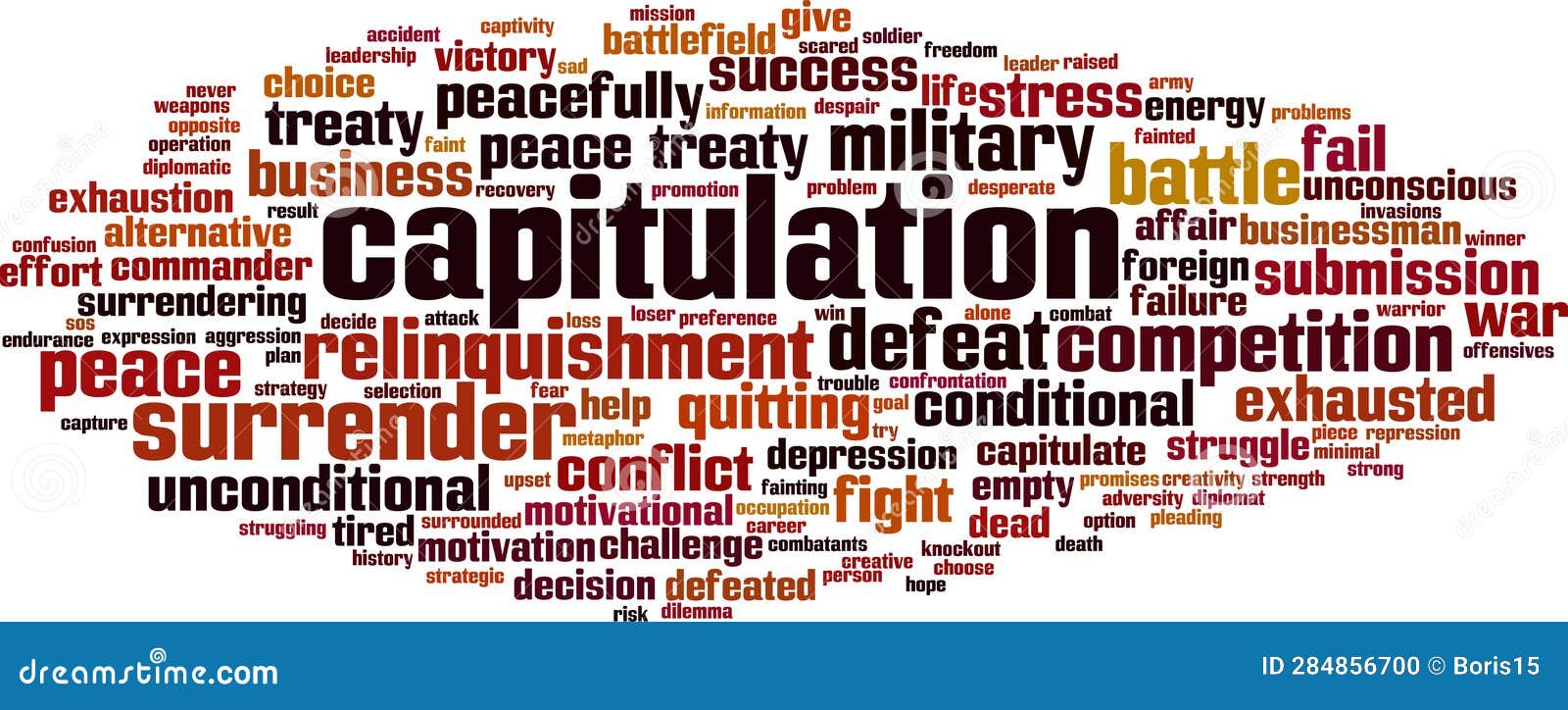 Capitulation word cloud stock vector. Illustration of capitulation ...