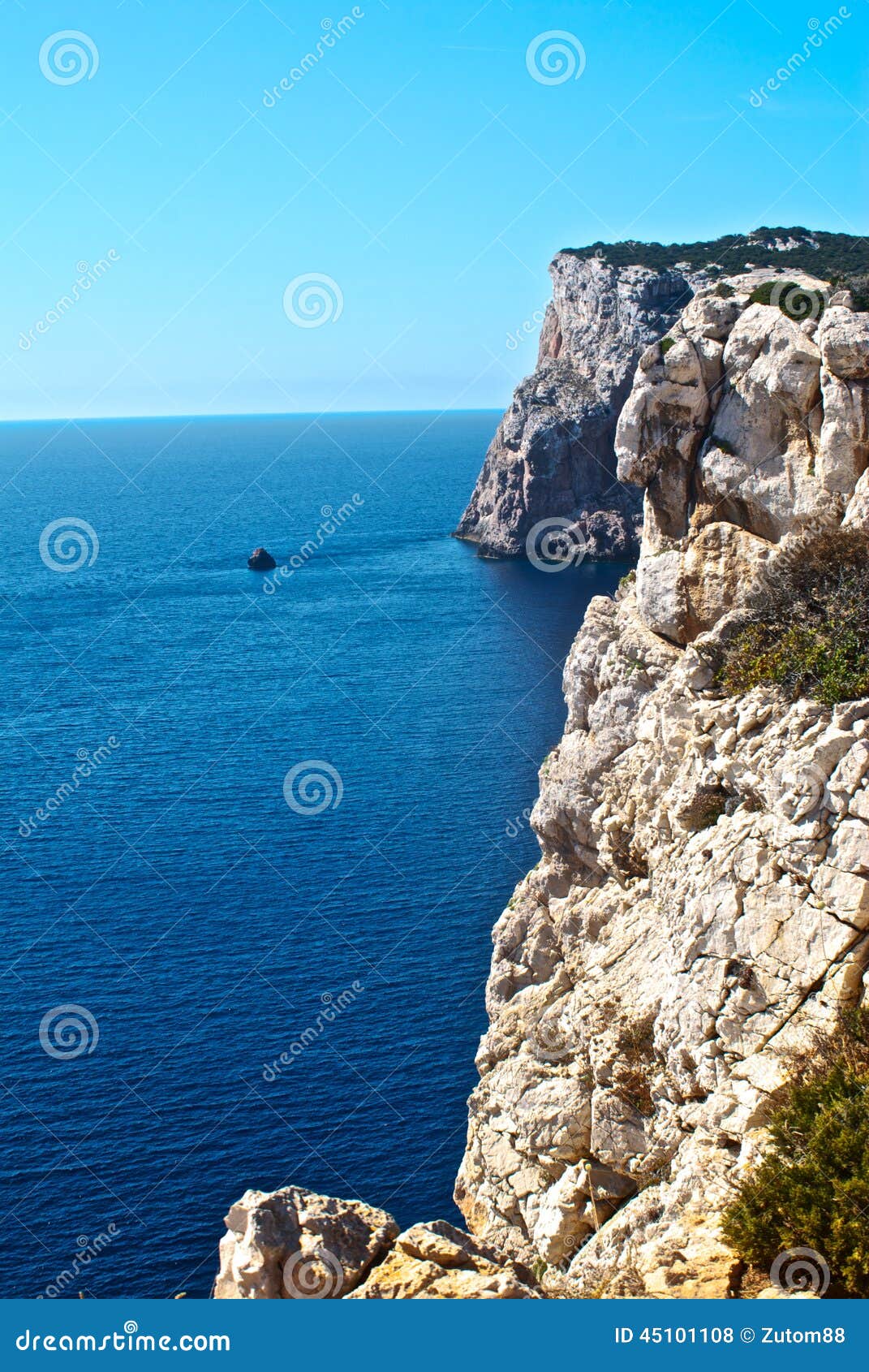 Capo Caccia Cliff stock photo. Image of rocks, italy - 45101108