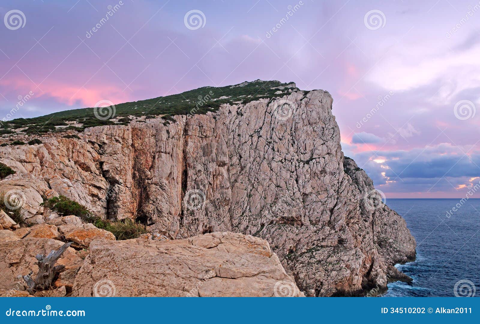 Capo Caccia cliff stock photo. Image of blue, coast, sardinia - 34510202