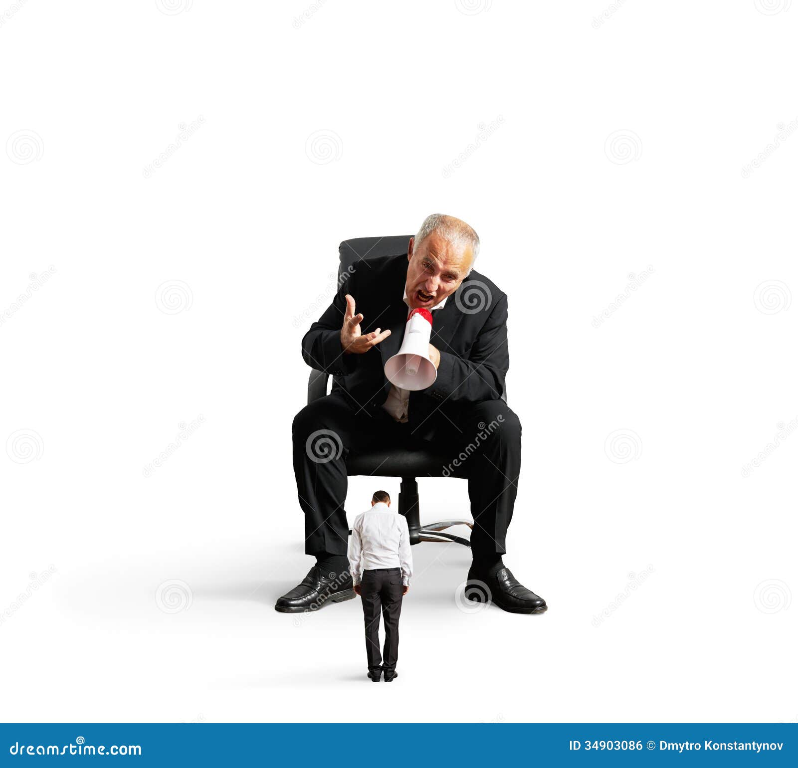 Capo Che Urla Al Piccolo Lavoratore Fotografia Stock - Immagine di ...