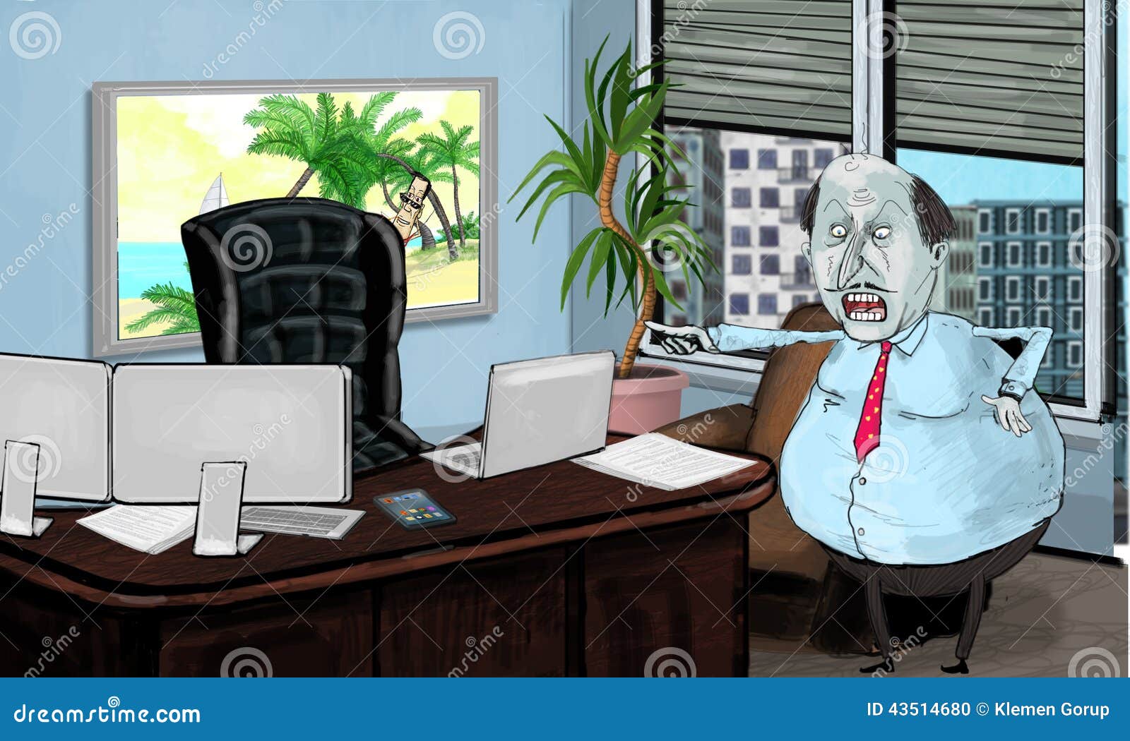 Capo che urla a qualcuno illustrazione di stock. Illustrazione di ...