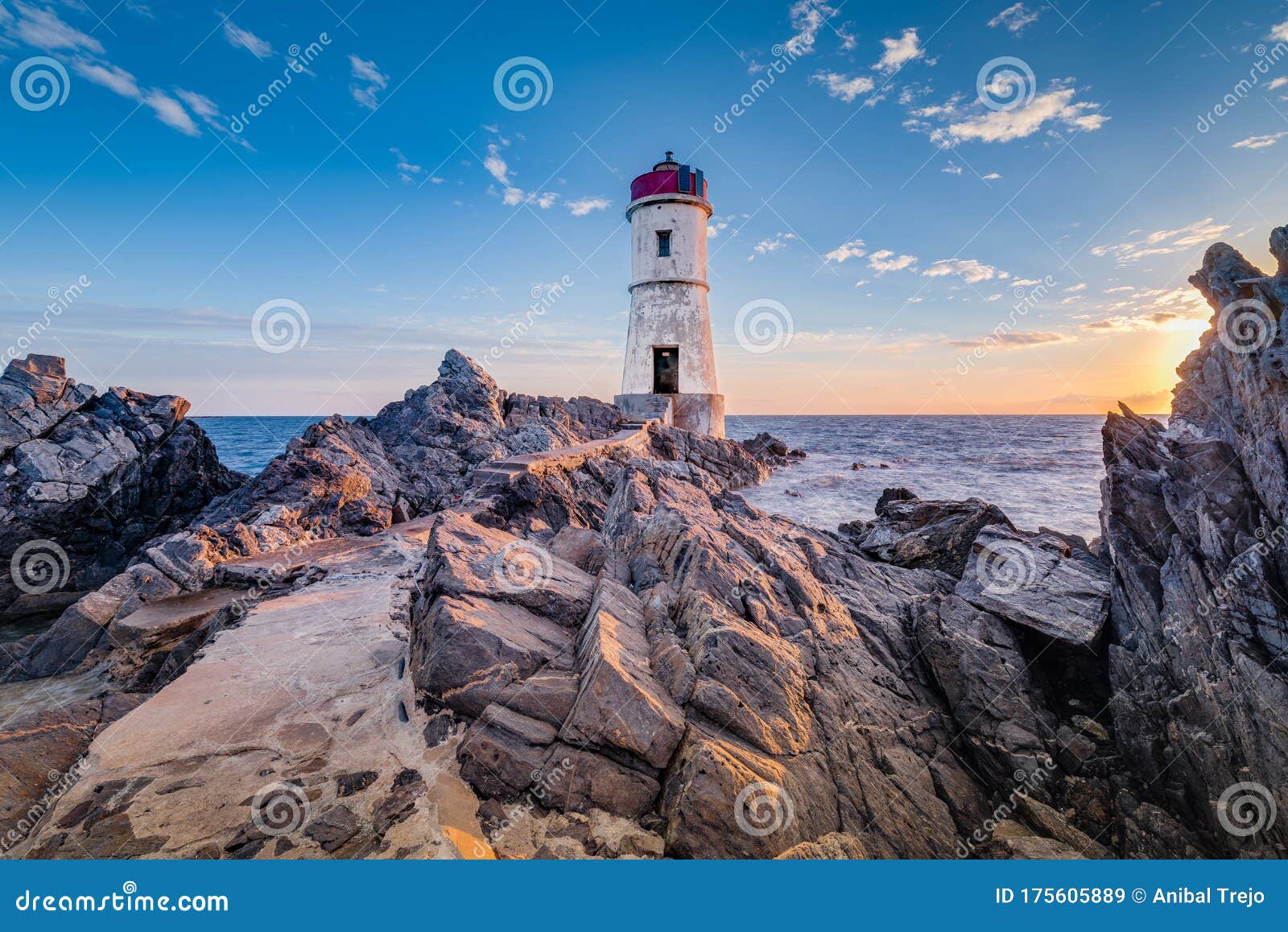 Capo Ferro Lighthouse in Sardinia, Italy Stock Image - Image of ...