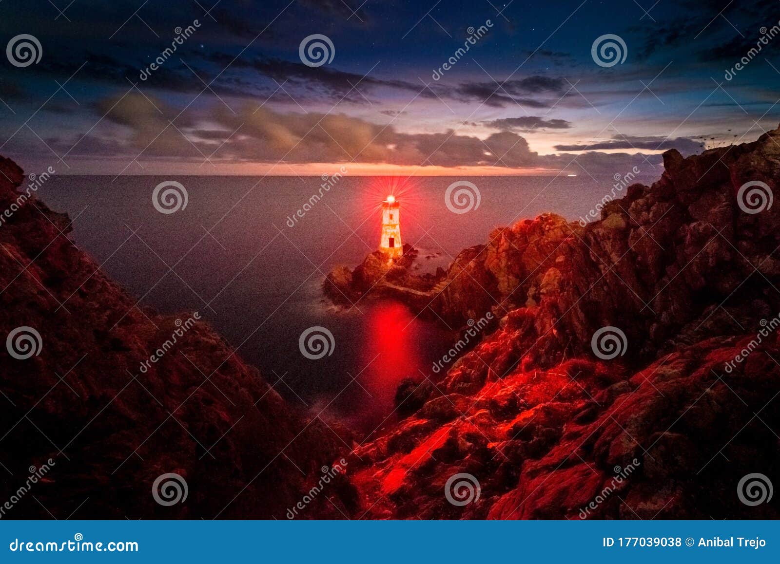 Capo Ferro Lighthouse in Sardinia, Italy Stock Photo - Image of ...