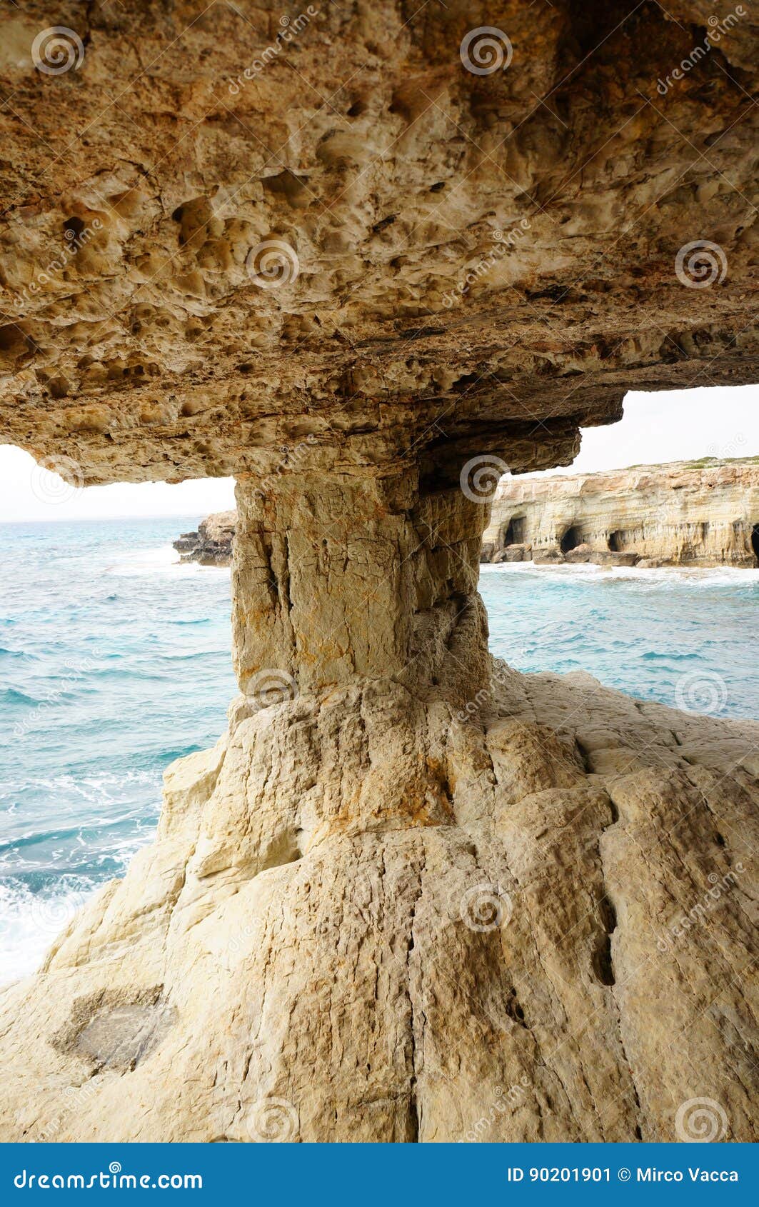 Capo Greco cave stock image. Image of cloudy, cyprus - 90201901