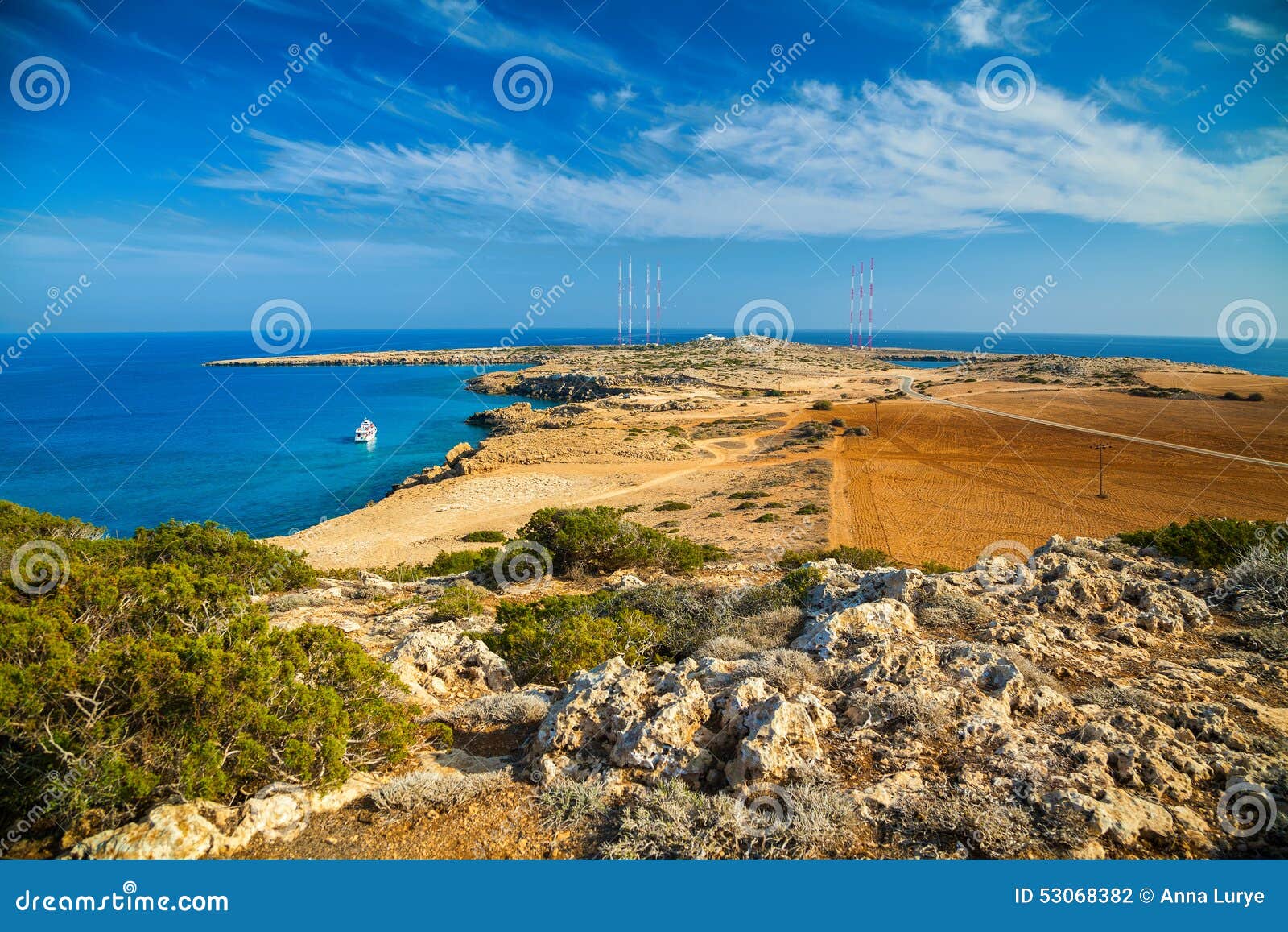 Capo Greco Del Parco Naturale Fotografia Stock - Immagine di nave ...