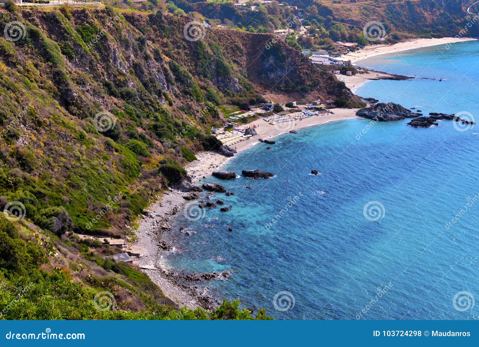 Capo Vaticano Italy stock photo. Image of beach, pizzo - 103724298