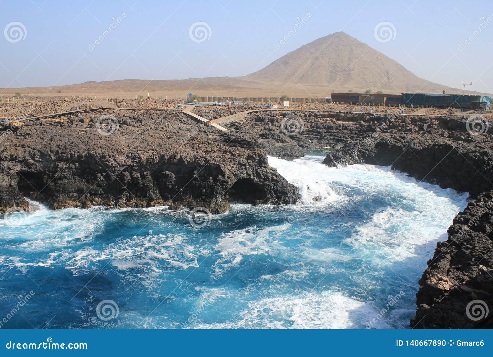Capo Verde Sal Island Buracona Bay Stock Photo - Image of lava, rocks ...