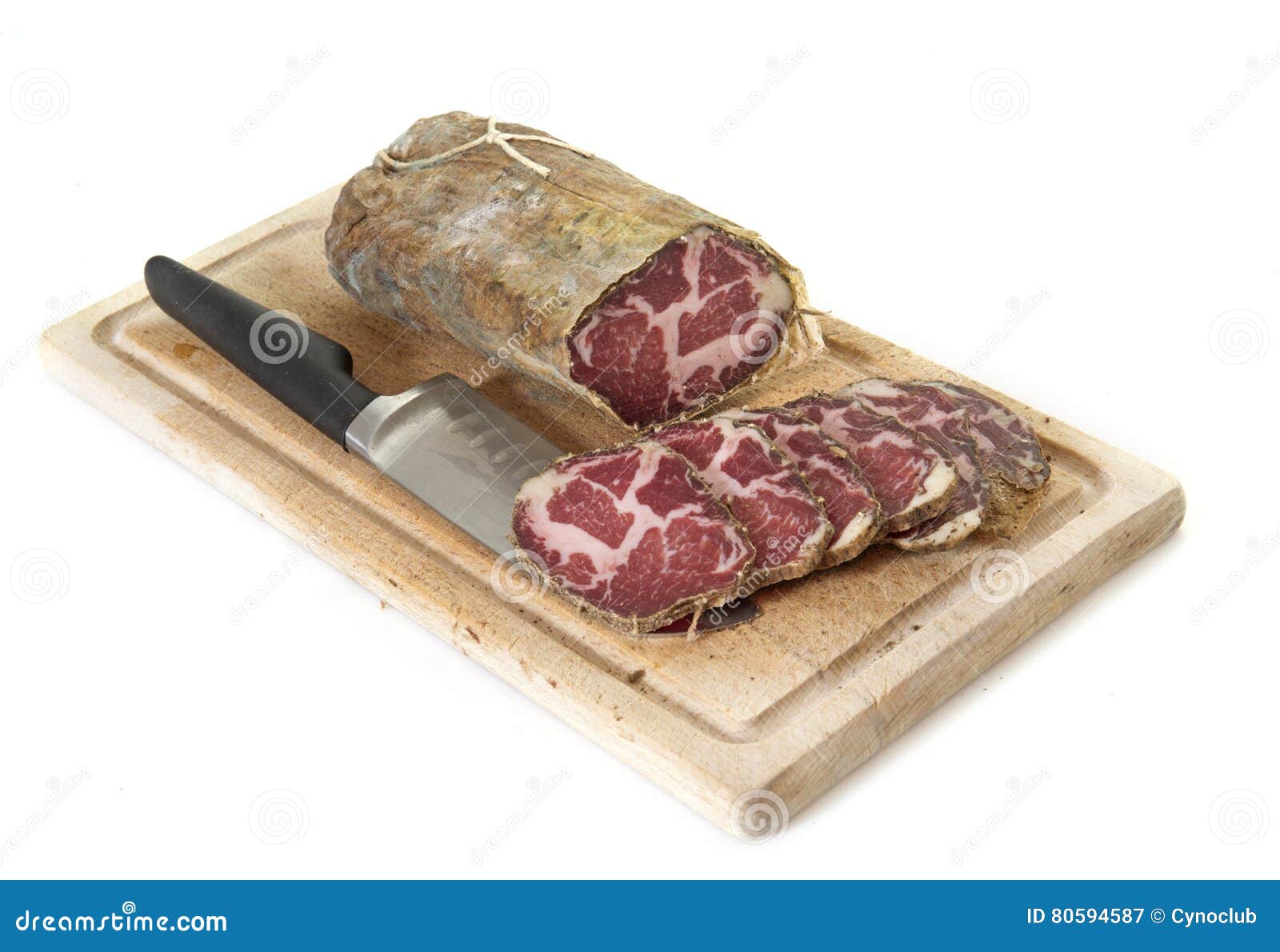 Capocollo in studio stock image. Image of studio, pork - 80594587