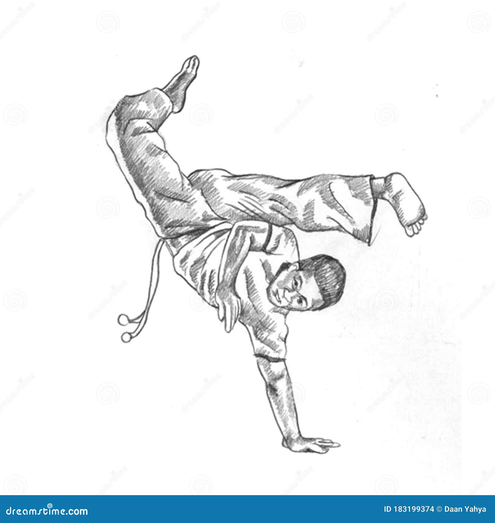 Capoeira Gestures are Drawin Using a Pencil Stock Illustration ...