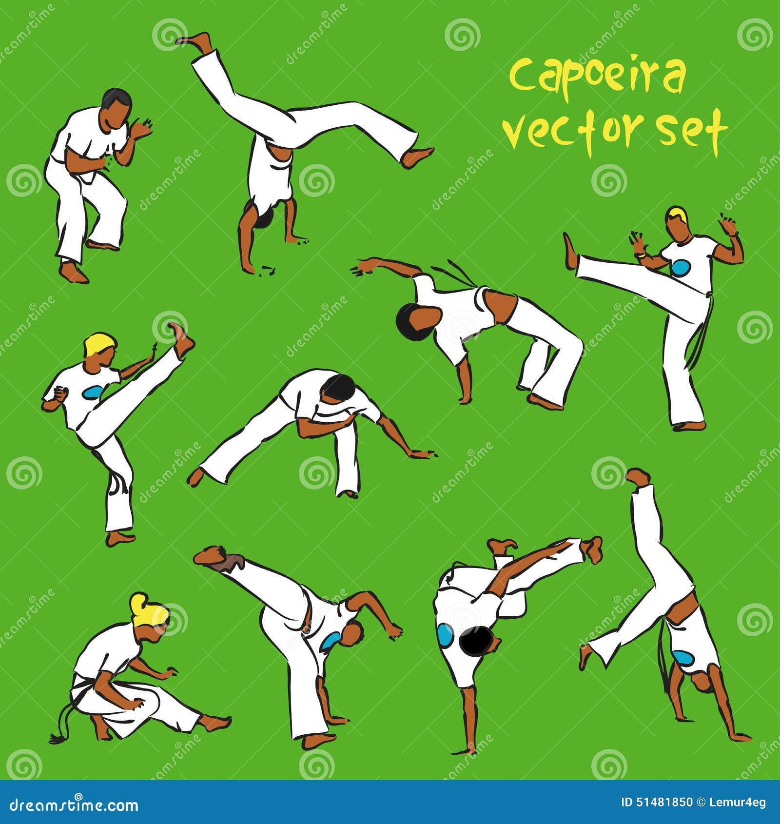 Capoeira-Satz vektor abbildung. Illustration von traditionell - 51481850