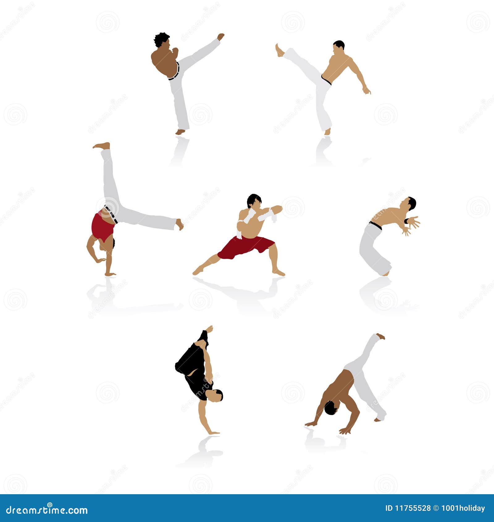 Capoeira Silhouettes Vector Illustration | CartoonDealer.com #11755528