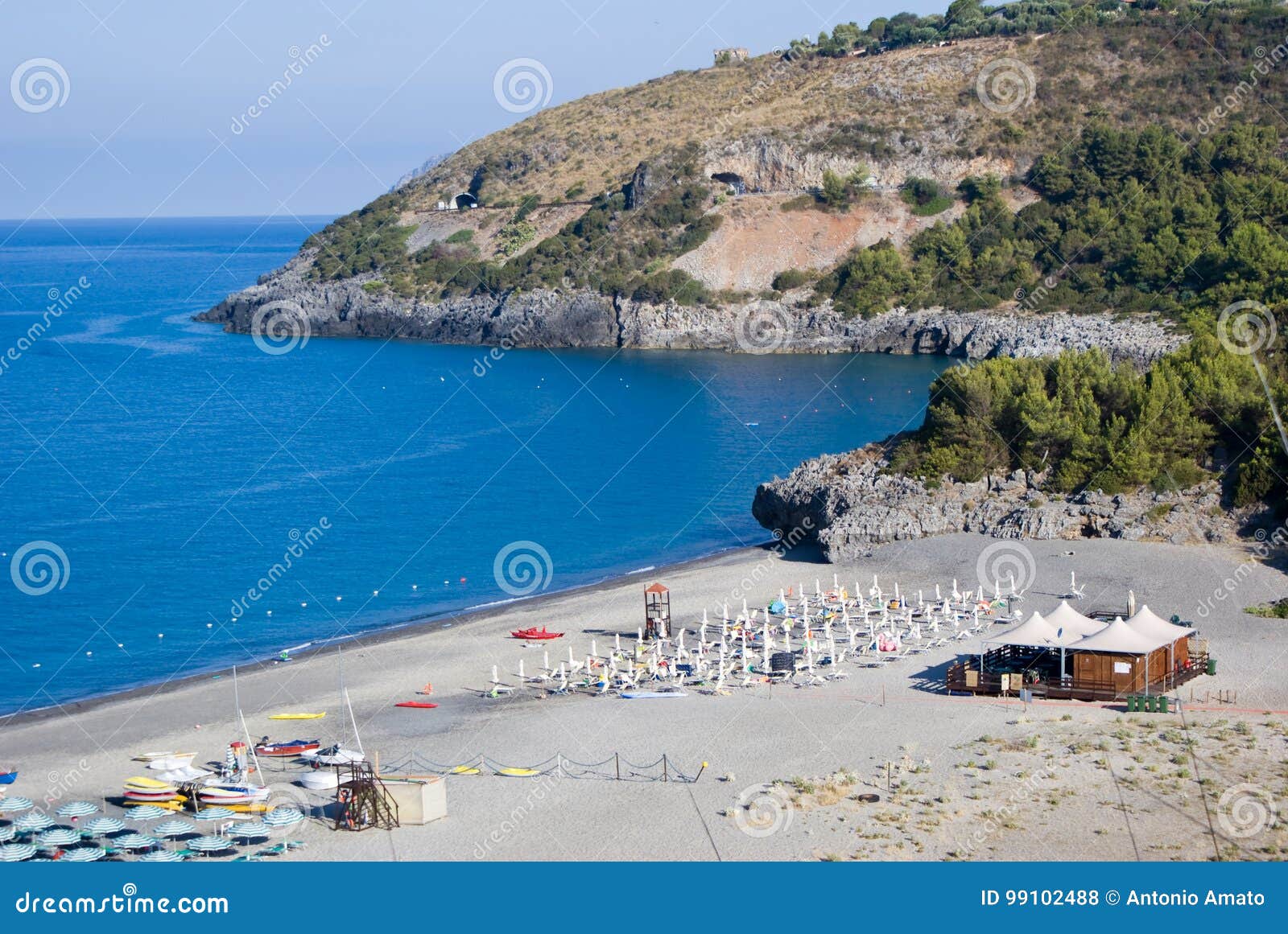 Capogrosso Beach, Cilento in Italy Stock Photo - Image of naples, swim ...