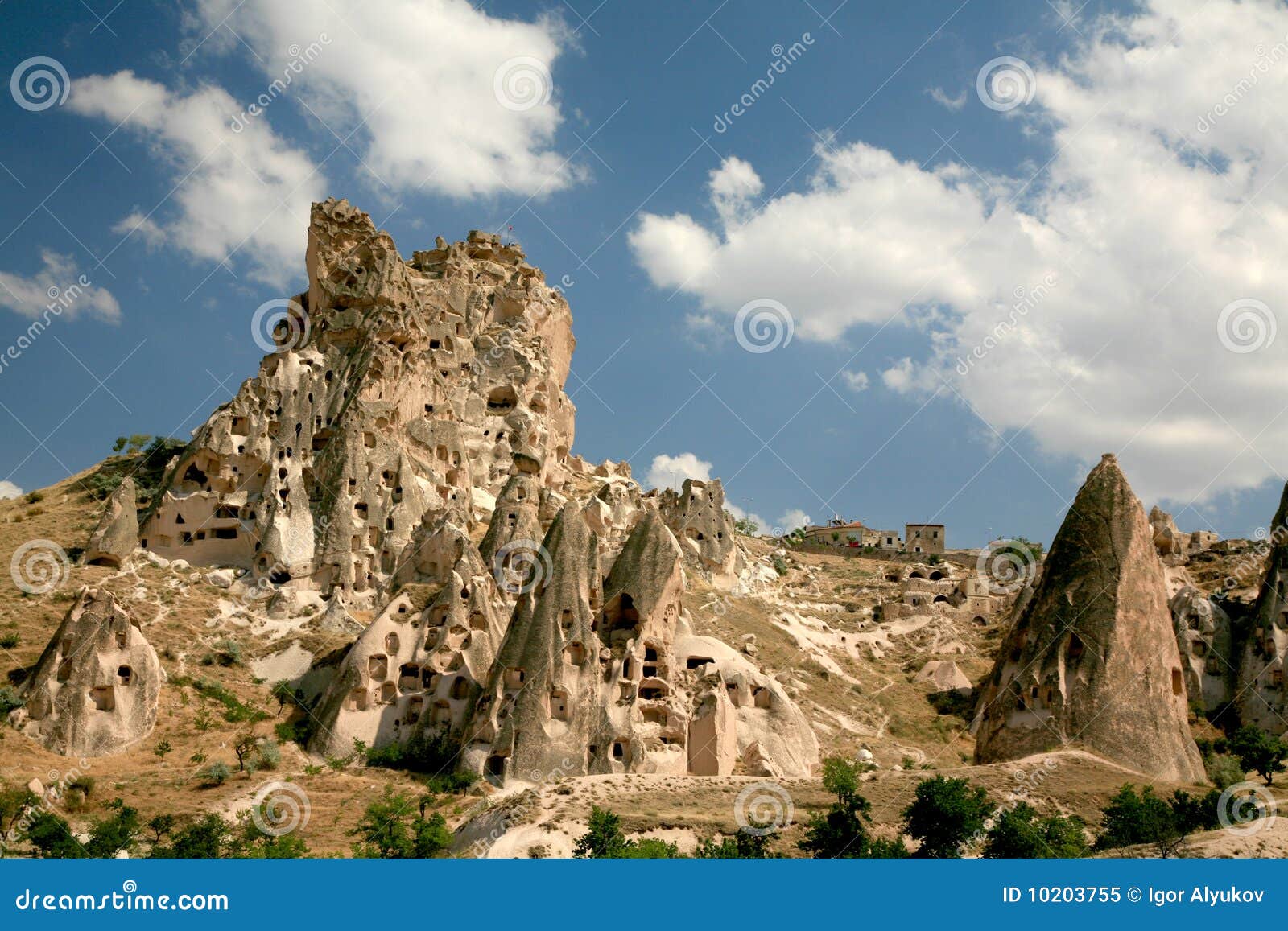 Cappadocia rock landscapes stock image. Image of house - 10203755