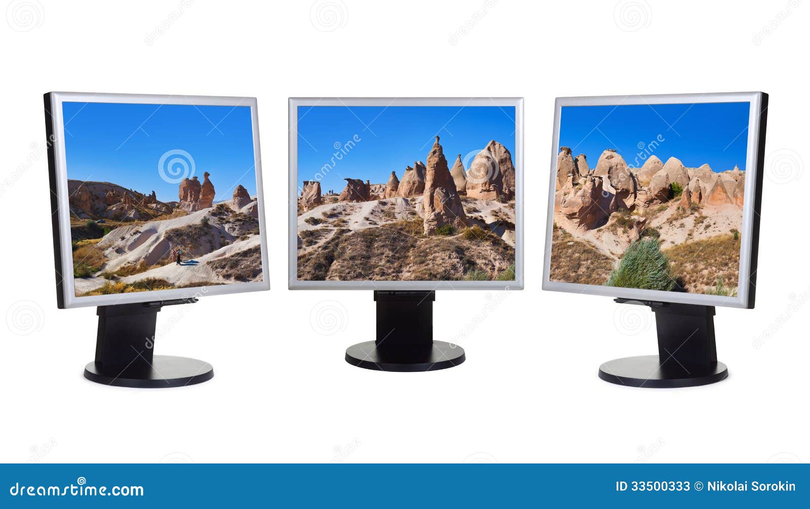 Cappadocia Turkey Panorama in Computer Screens Stock Image - Image of ...