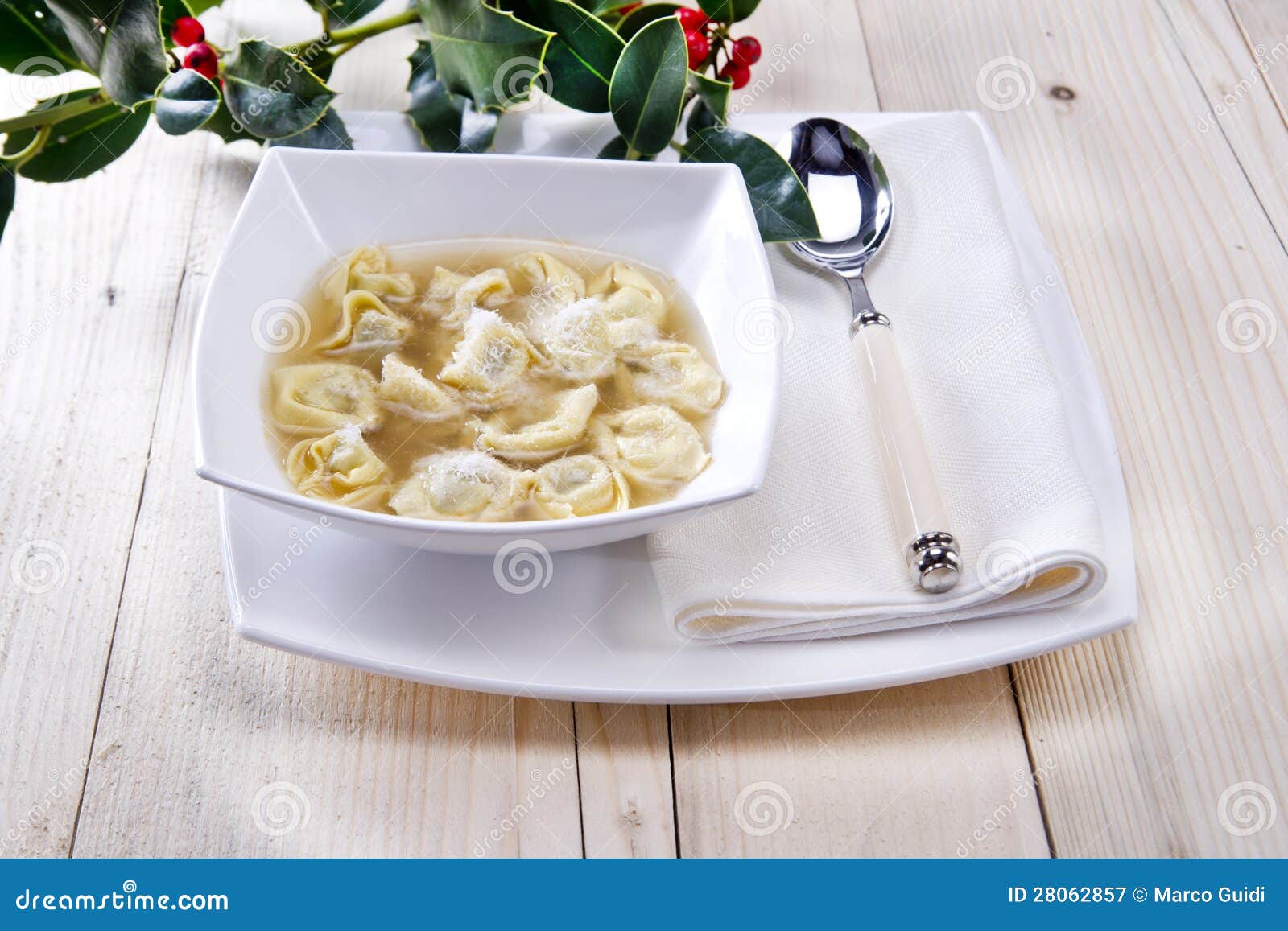 Cappelletti in Broth, Typical Italian Pasta Stock Image - Image of ...