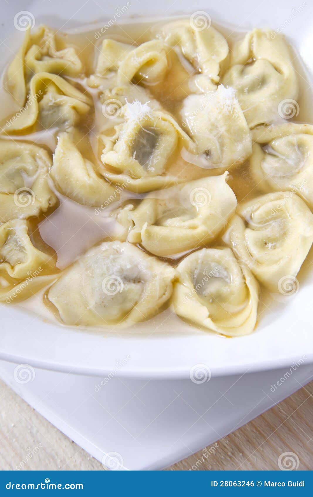Cappelletti in Broth, Typical Italian Pasta Stock Photo - Image of ...