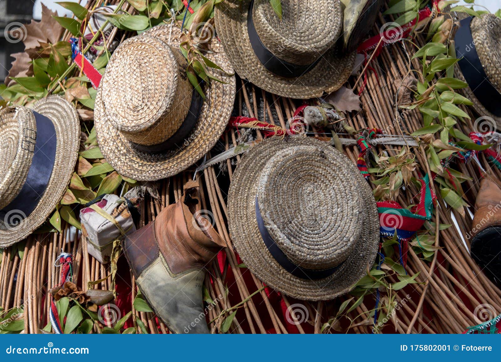 Straw Hats Hanging on Display Stock Image - Image of clothing, brown ...