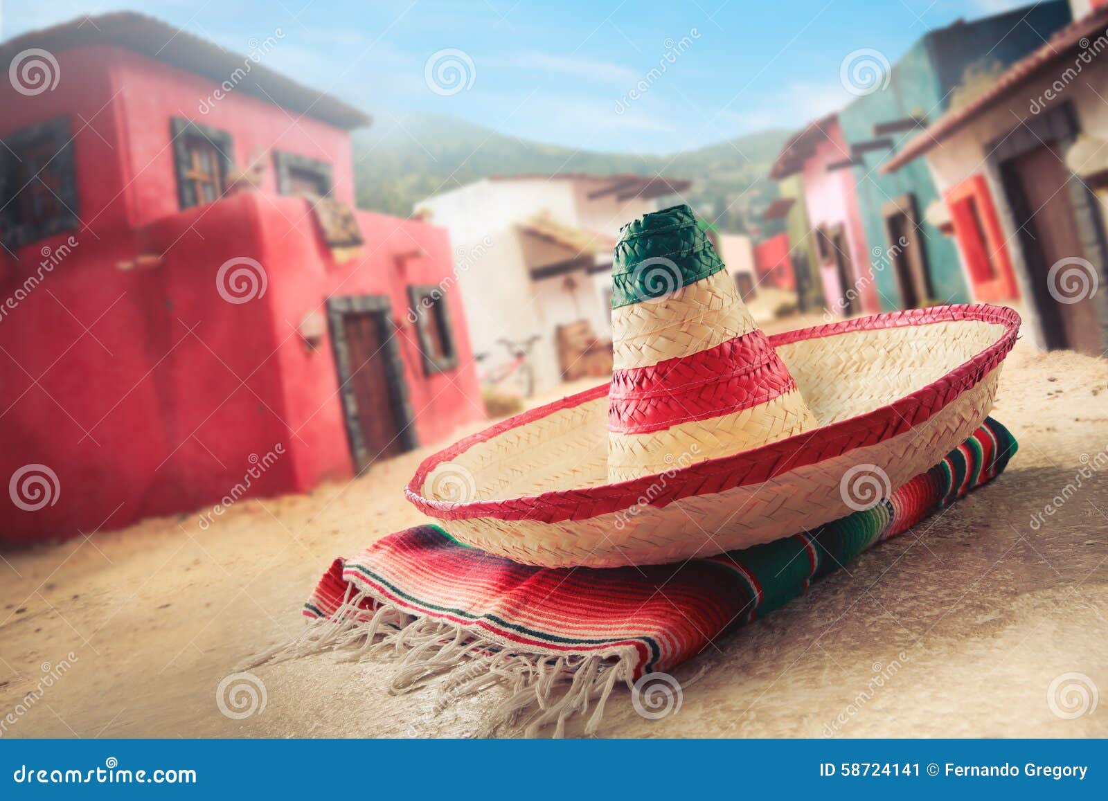 Cappello messicano immagine stock. Immagine di architettura - 58724141
