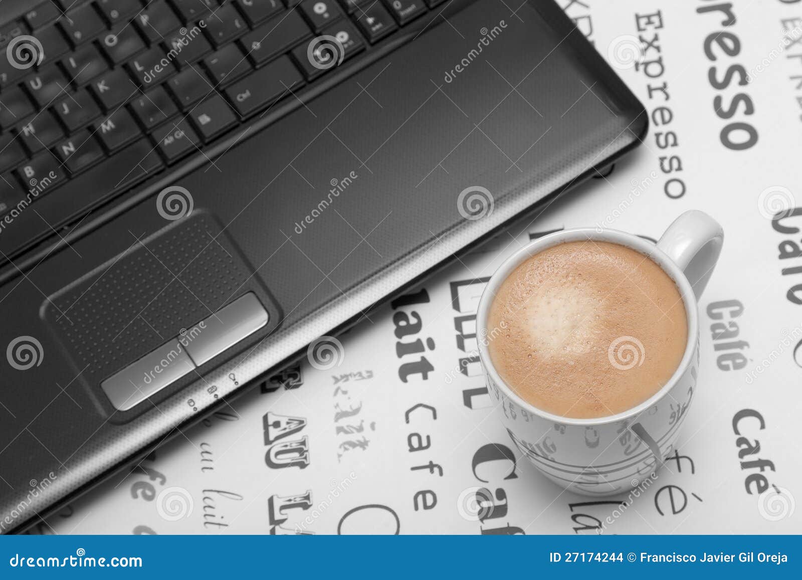 Cappuccino stock photo. Image of computer, espresso, crop - 27174244