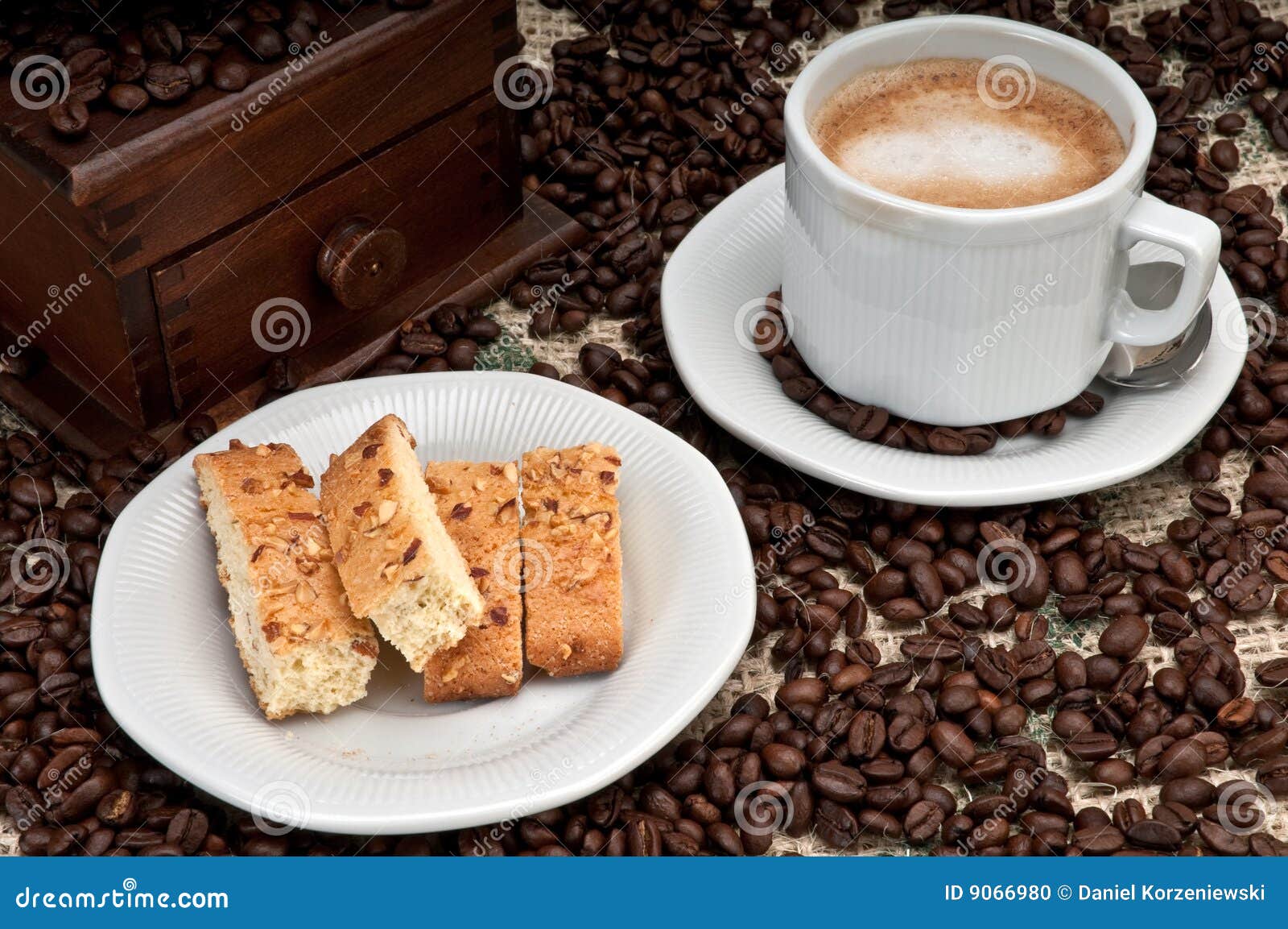 Cappuccino and Biscotti stock photo. Image of espresso - 9066980