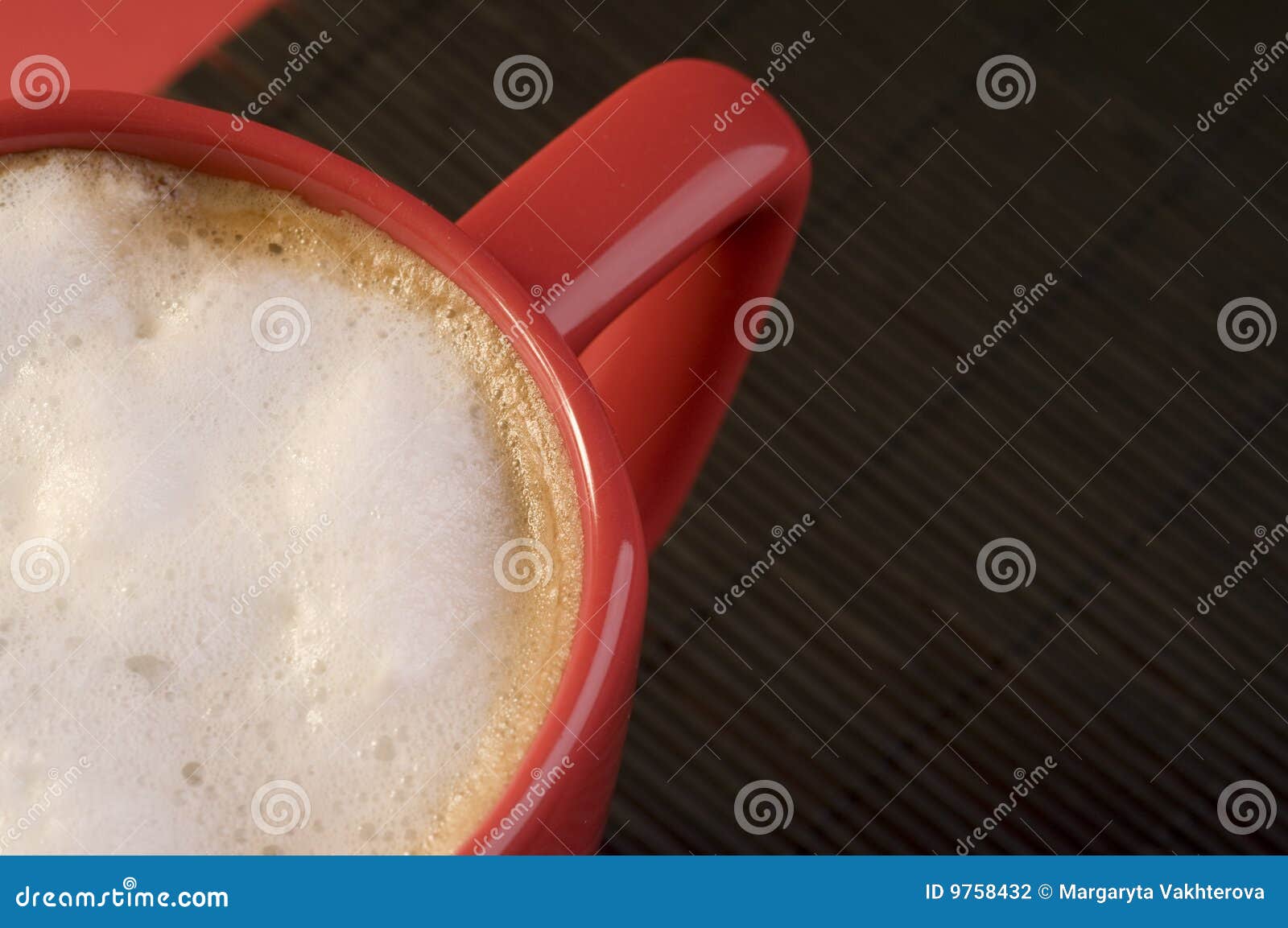 Cappuccino Coffee Drink in a Red Cup Stock Photo - Image of drink ...