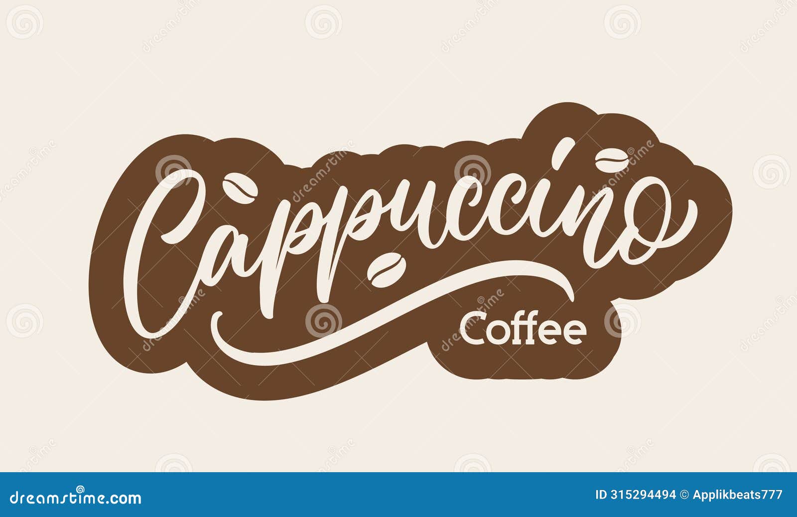 Cappuccino Coffee, Hand Drawn Logo Design Stock Illustration ...