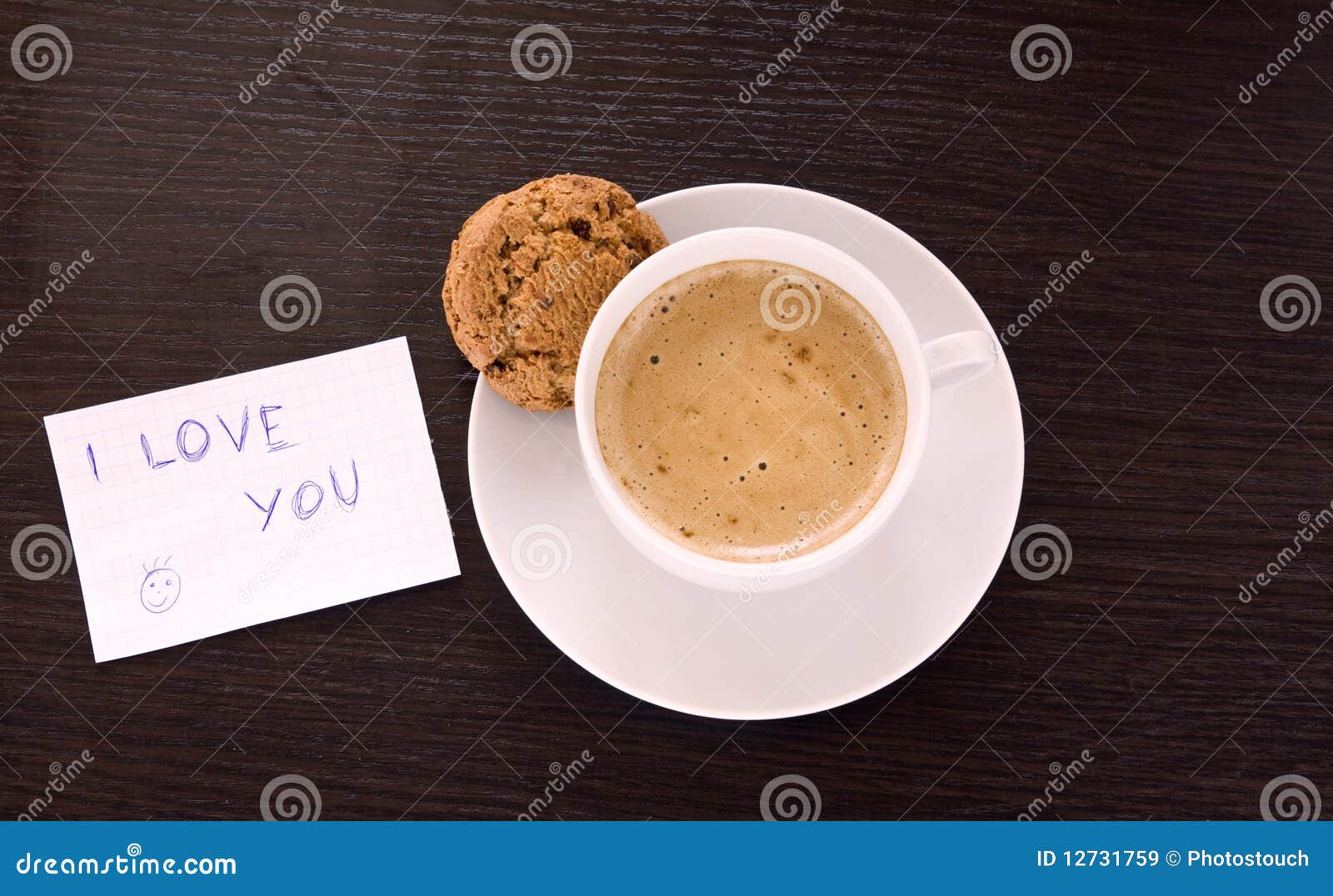 Cappuccino Coffee with Love Stock Image - Image of drink, biscuit: 12731759