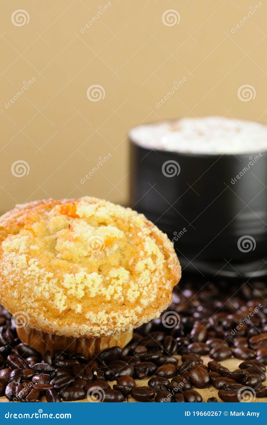 Cappuccino Coffee with Muffin Stock Image - Image of roasted, lunch ...