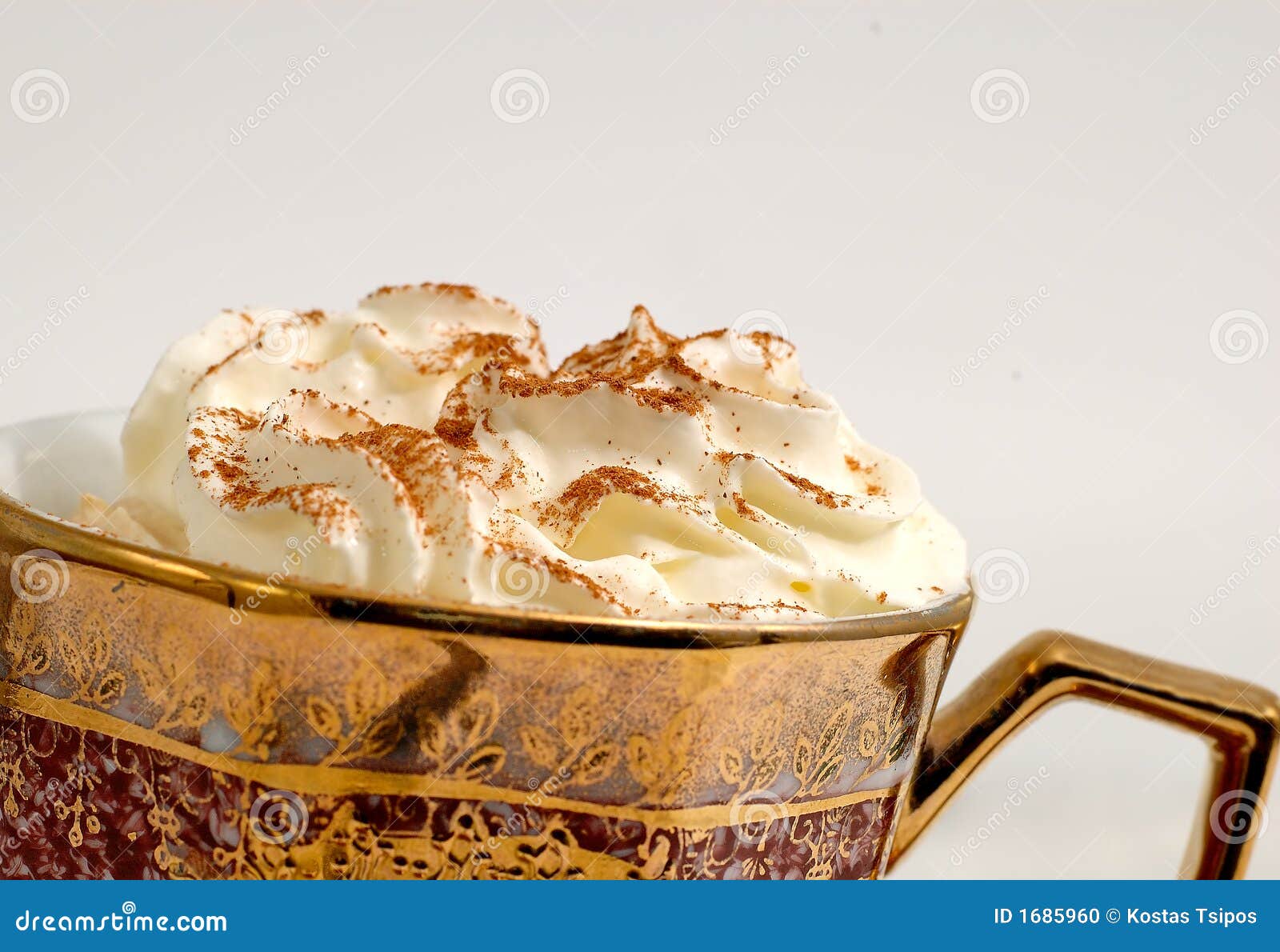 Cappuccino with cream stock photo. Image of foam, sugar - 1685960