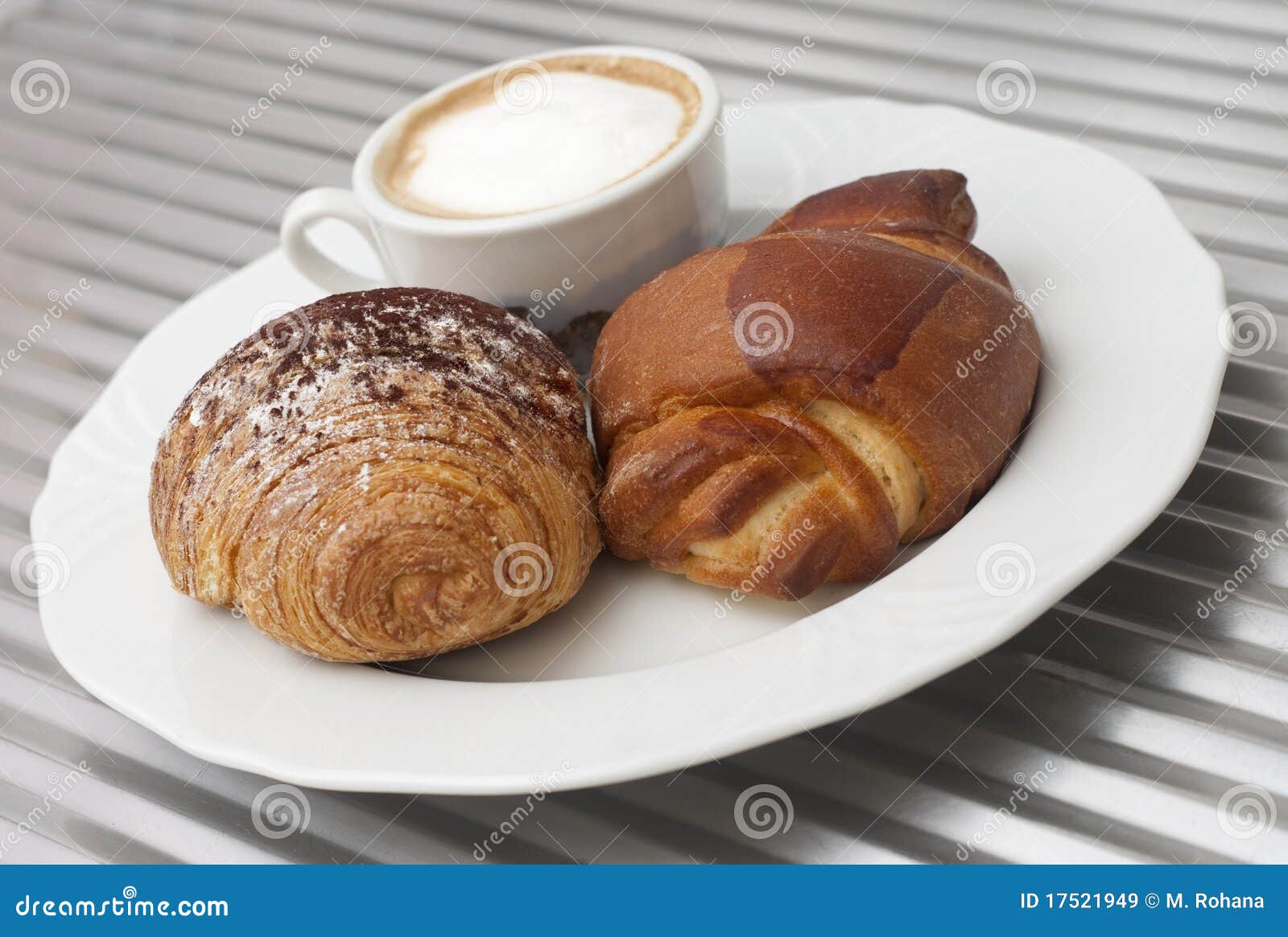 Cappuccino and croissant stock image. Image of food, baked - 17521949