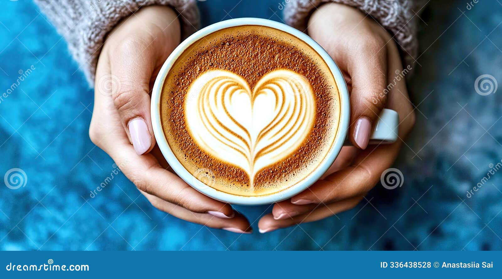 Cappuccino with a Heart in a Cup in Your Hands Stock Photo - Image of ...