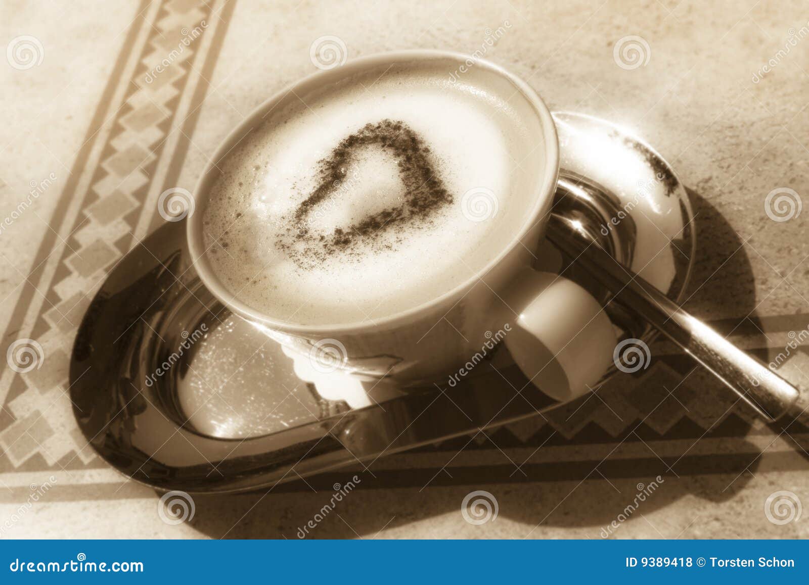 Cappuccino made with love stock photo. Image of culture - 9389418