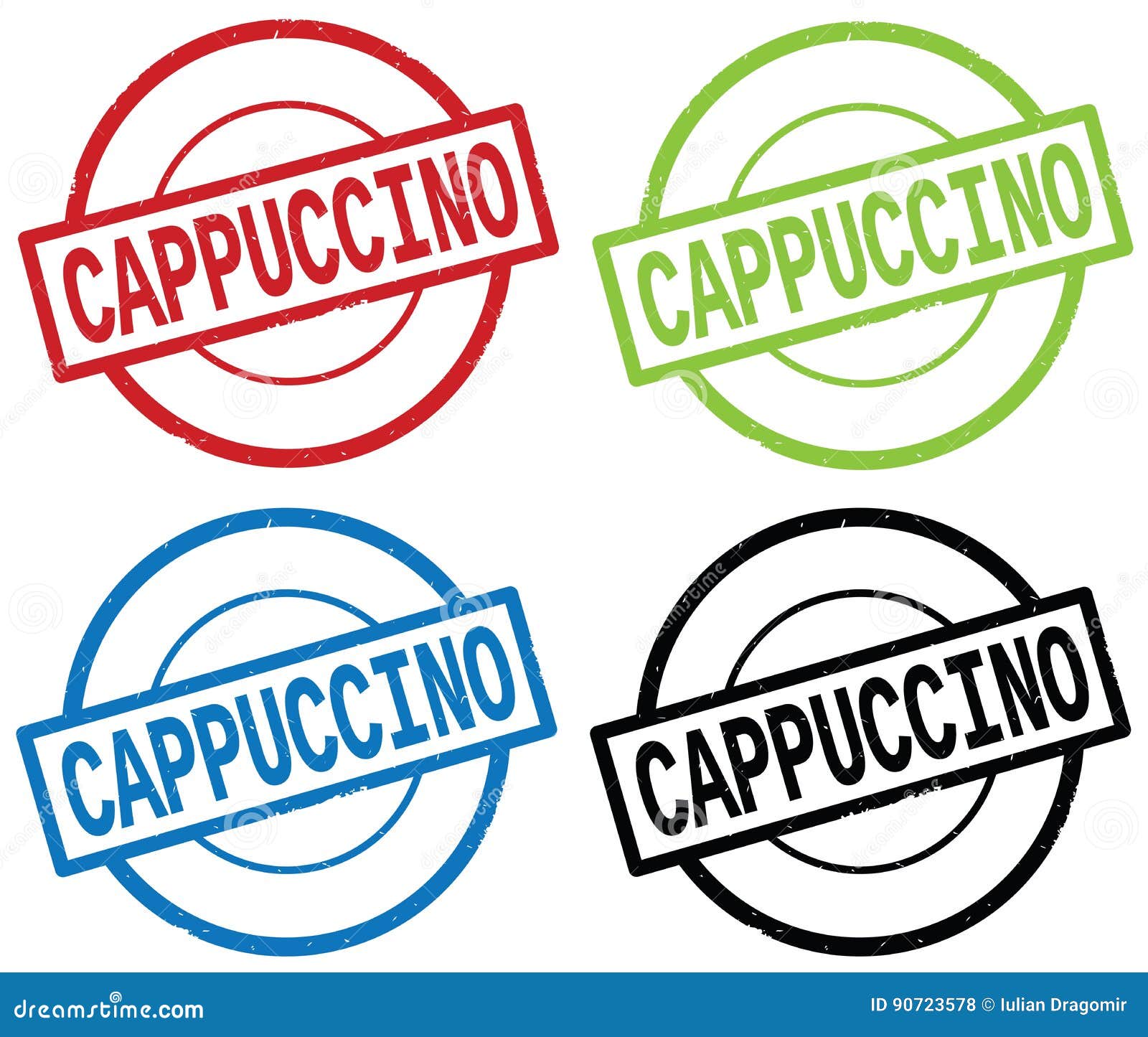 CAPPUCCINO Text, on Round Simple Stamp Sign. Stock Illustration ...