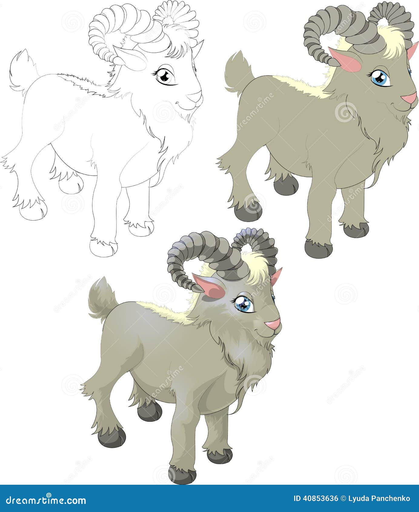 Capra illustrazione vettoriale. Illustrazione di razza - 40853636
