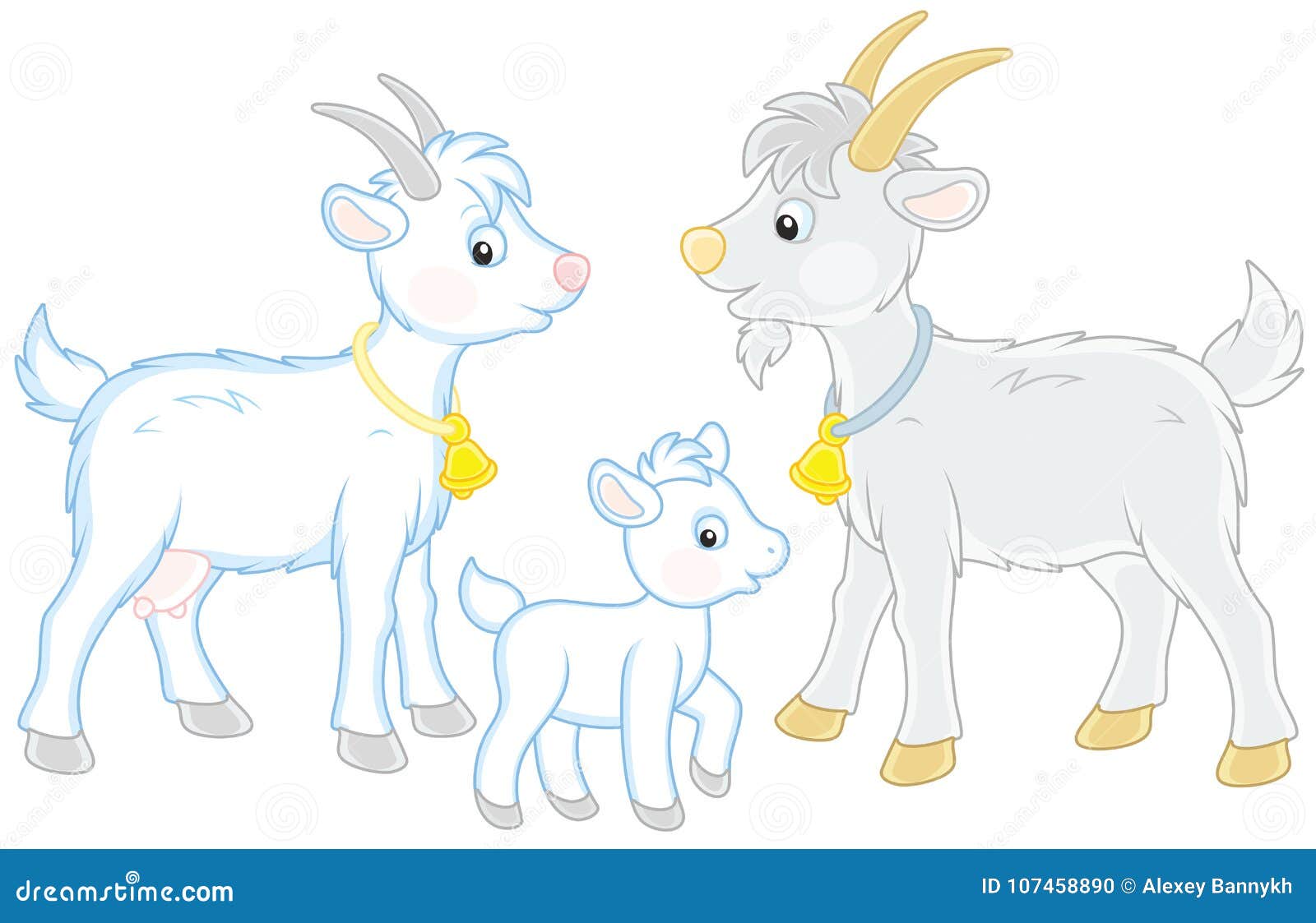 Capra, bambino e lui-capra illustrazione vettoriale. Illustrazione di ...