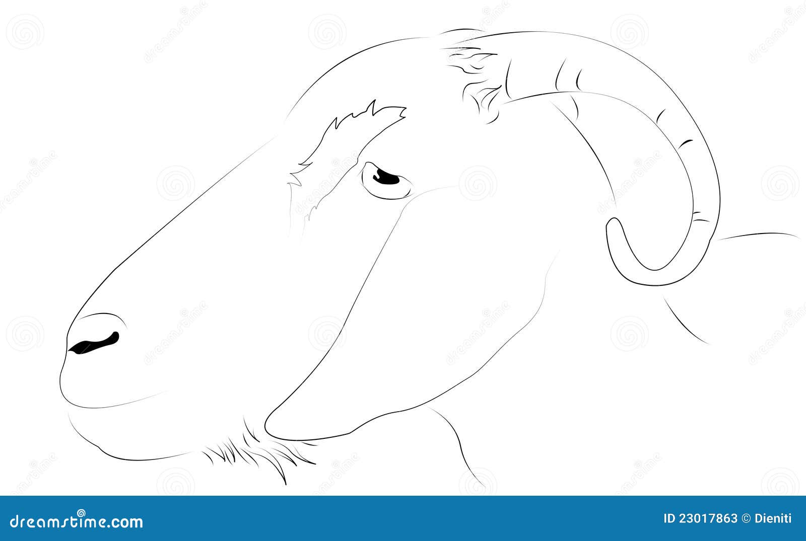 Capra Come Disegno a Tratteggio Illustrazione di Stock - Illustrazione ...