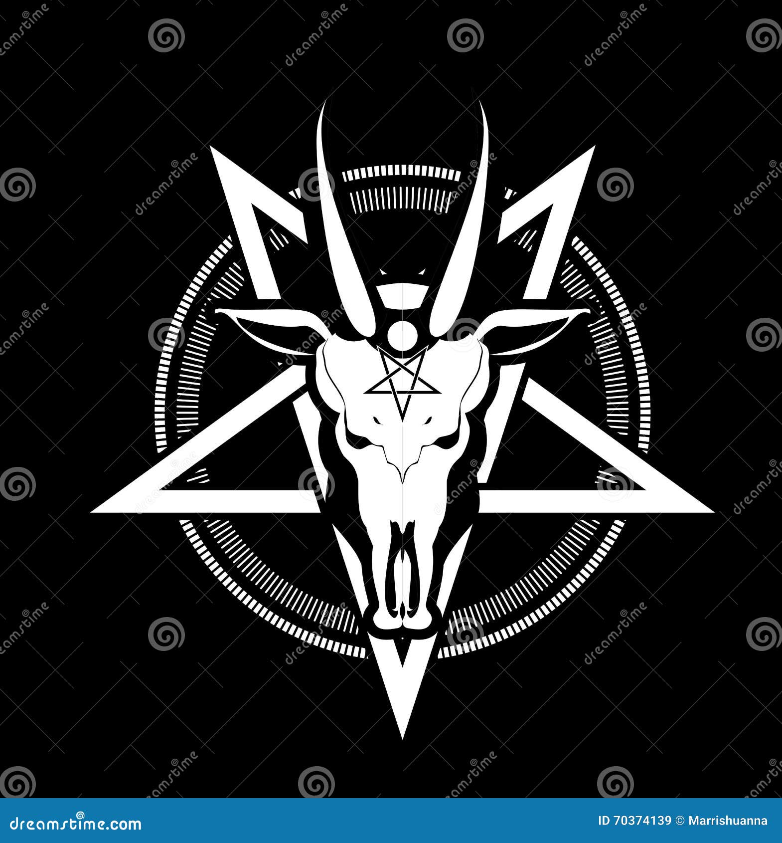 Capra Di Simbolo Del Pentagramma Illustrazione Vettoriale ...