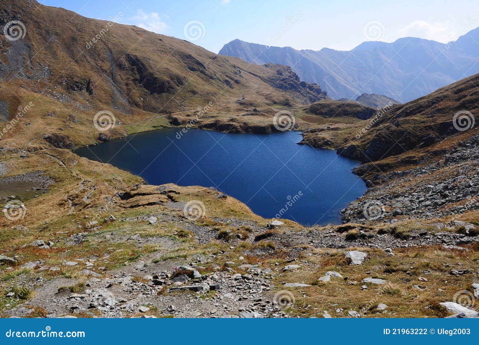 Capra Lake. stock photo. Image of romania, rocks, september - 21963222