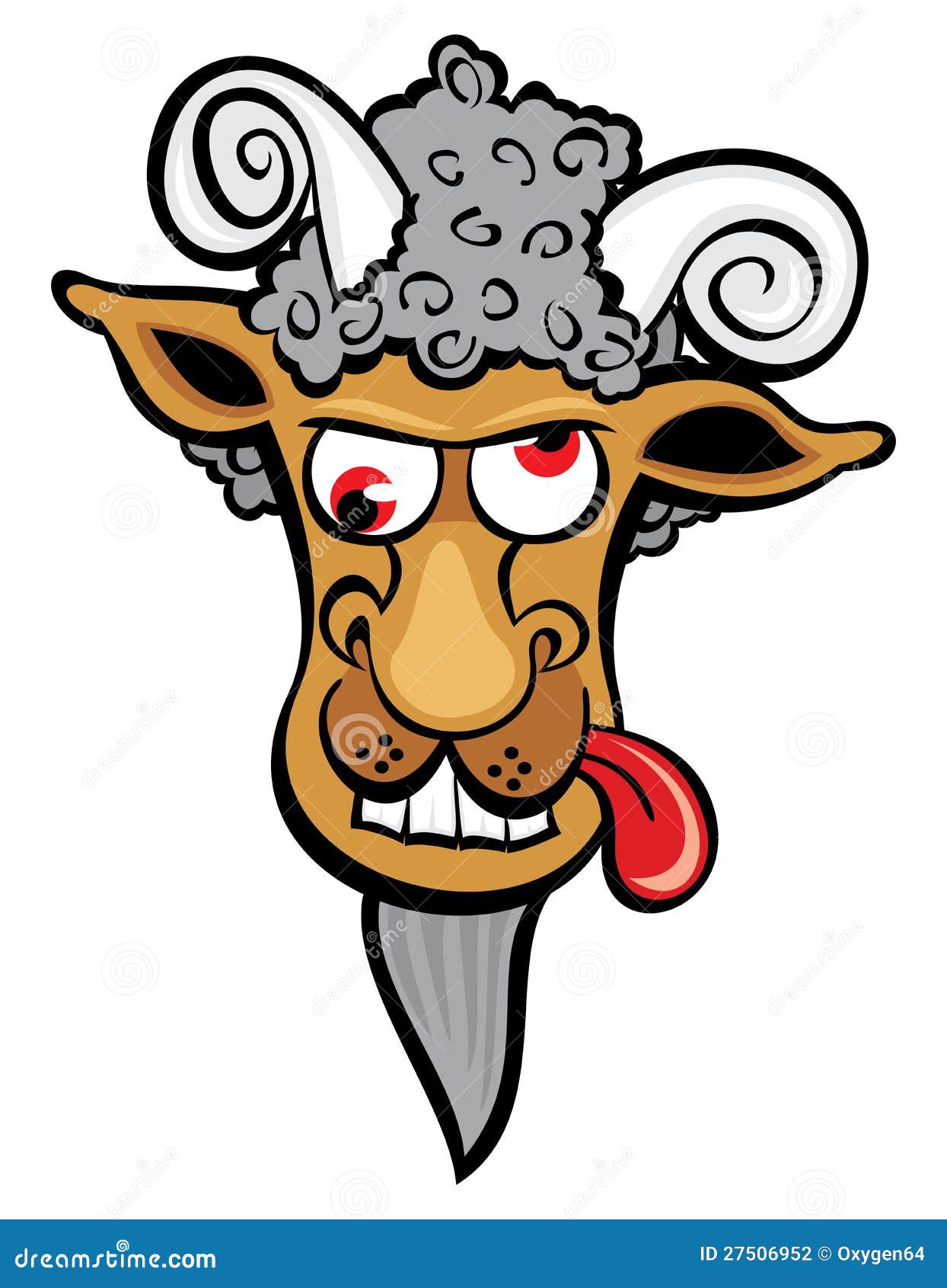 Capra pazza illustrazione vettoriale. Illustrazione di divertente ...