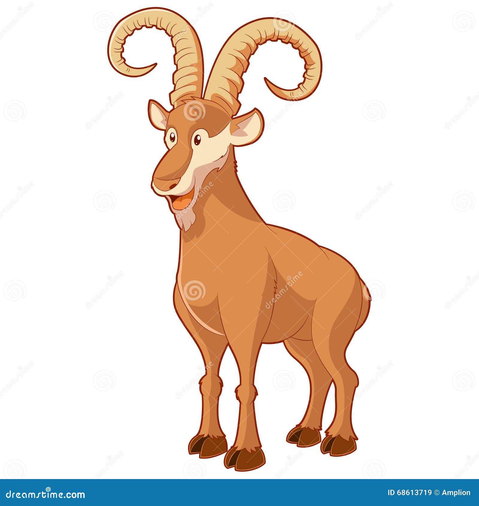 Capra Sorridente Del Fumetto Illustrazione Vettoriale - Illustrazione ...