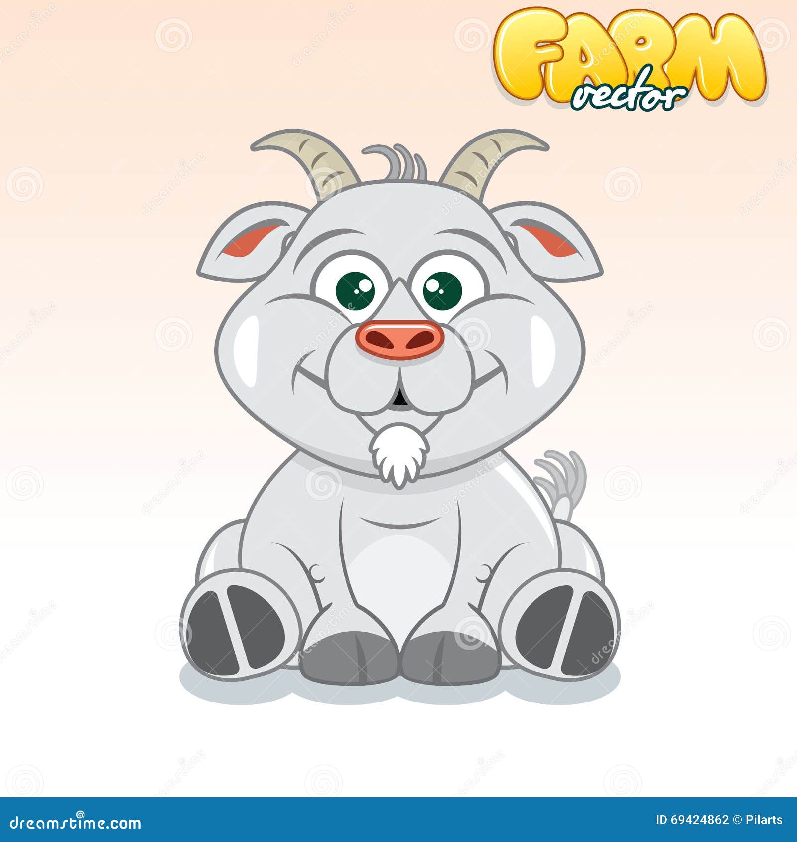 Capra sveglia del fumetto illustrazione vettoriale. Illustrazione di ...