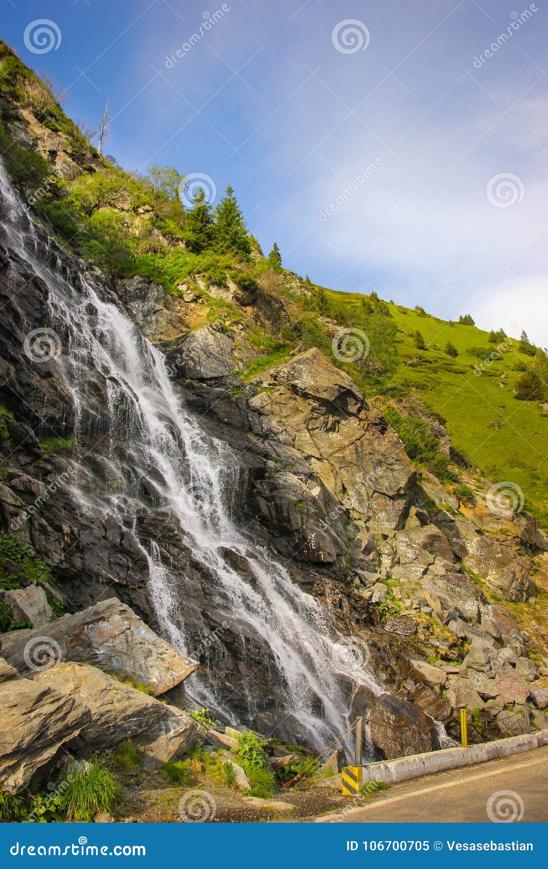 Capra Waterfall on the Course of the River Capra by the Famous Road ...