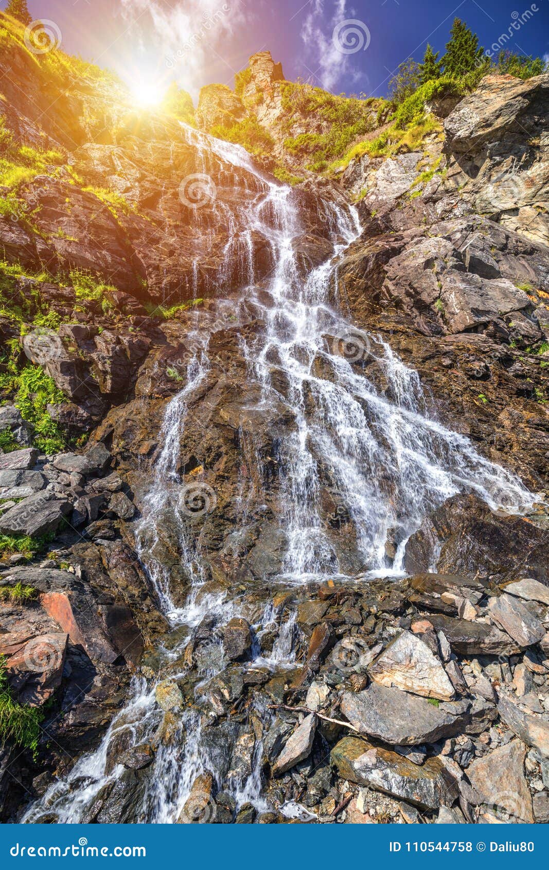 Capra Waterfall in Fagaras Mountains, Romania Stock Photo - Image of ...